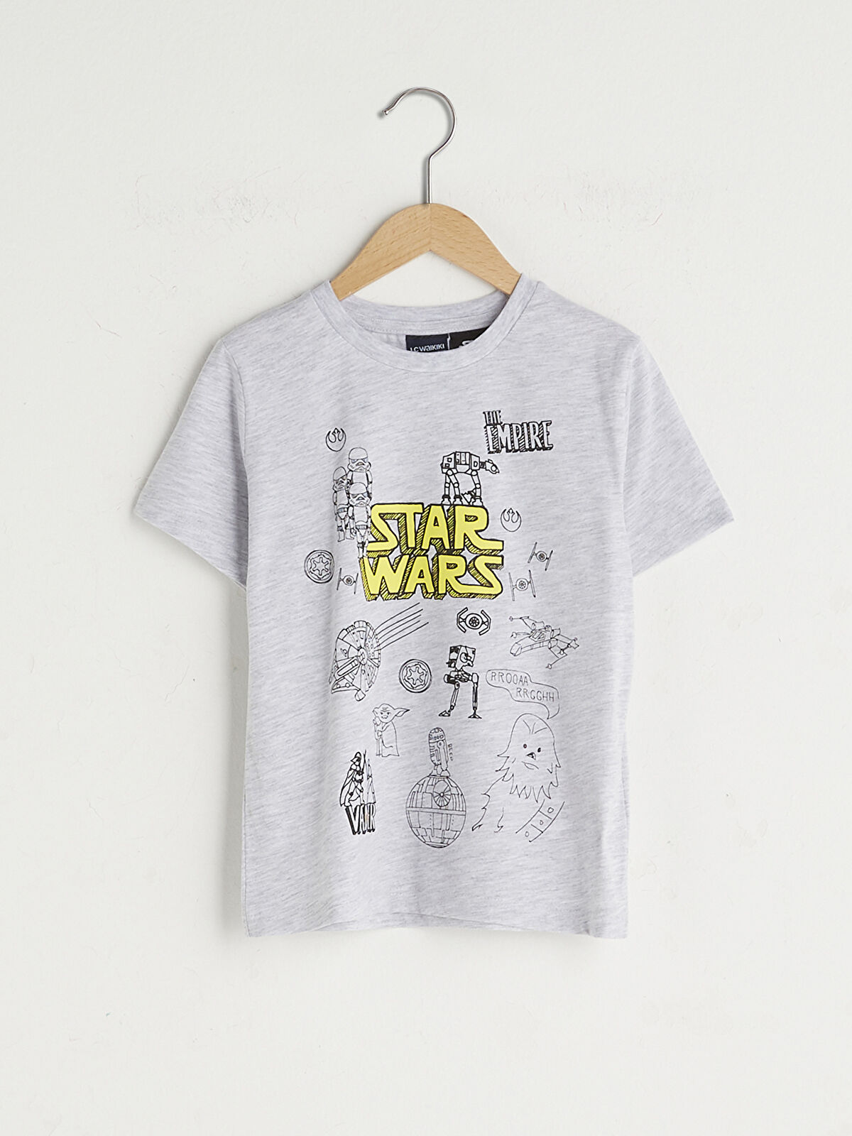 Bisiklet Yaka Star Wars Baskılı Kısa Kollu Erkek Çocuk Tişört