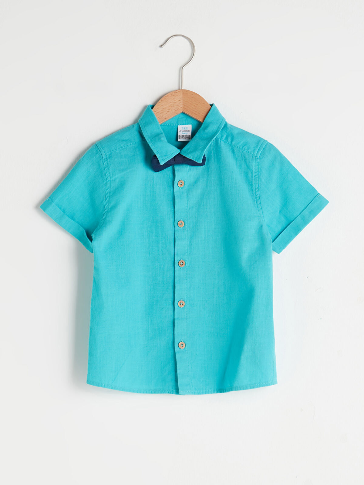 Kısa Kollu Basic Erkek Bebek Gömlek ve Papyon 2'li Takım Kısa Kollu Basic Erkek Bebek Gömlek ve Papyon 2'li Takım