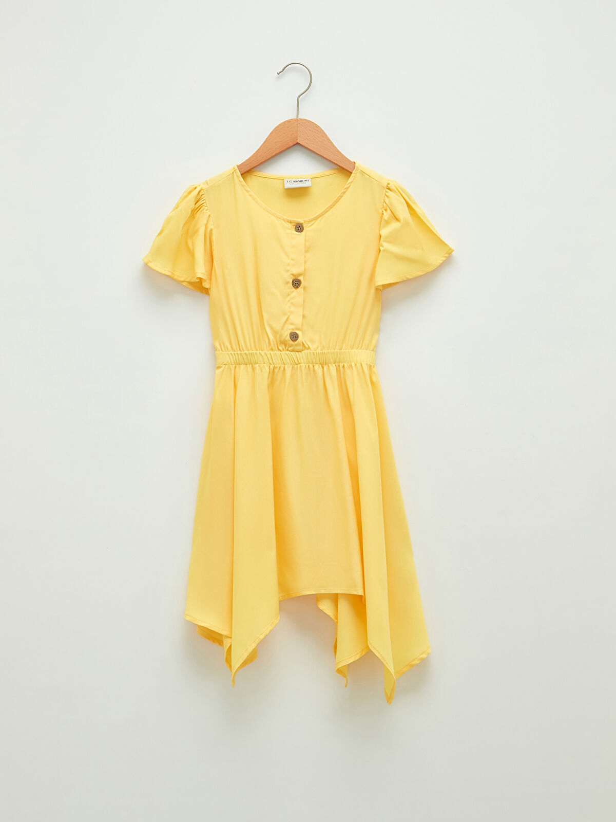 Bisiklet Yaka Basic Kısa Kollu Viskon Kız Çocuk Asimetrik Elbise Bisiklet Yaka Basic Kısa Kollu Viskon Kız Çocuk Asimetrik Elbise