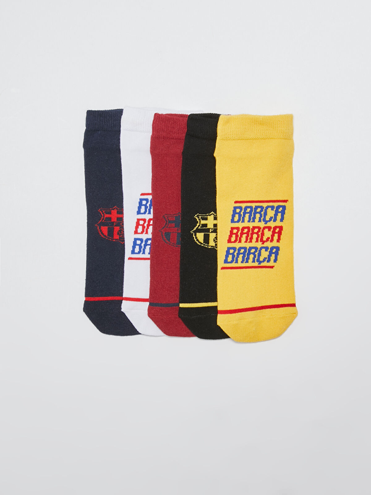 Barcelona Baskılı Erkek Patik Çorap 5'li