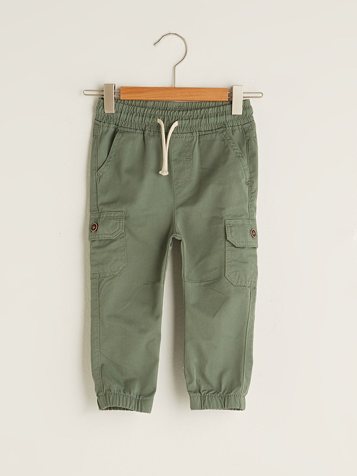 Beli Lastikli Basic Pamuklu Erkek Bebek Jogger Pantolon