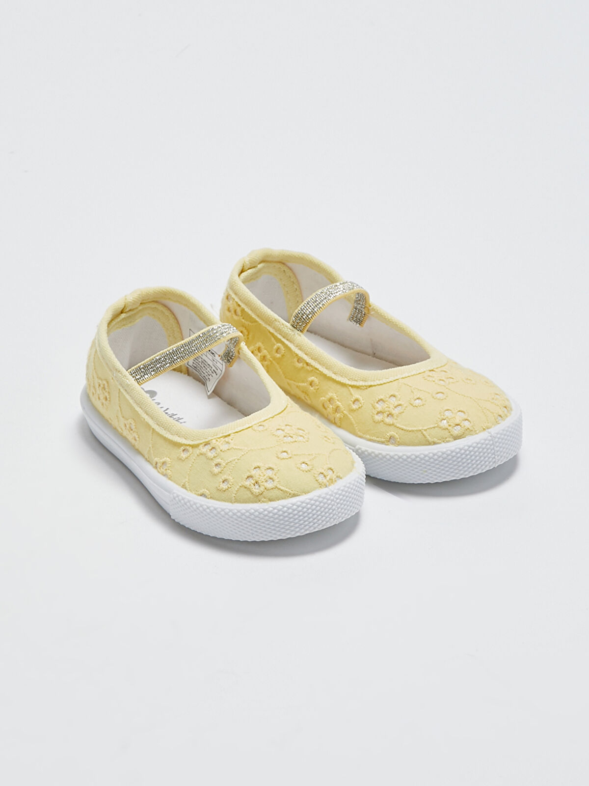 Kız Bebek Dantel Çiçek Detaylı Babet