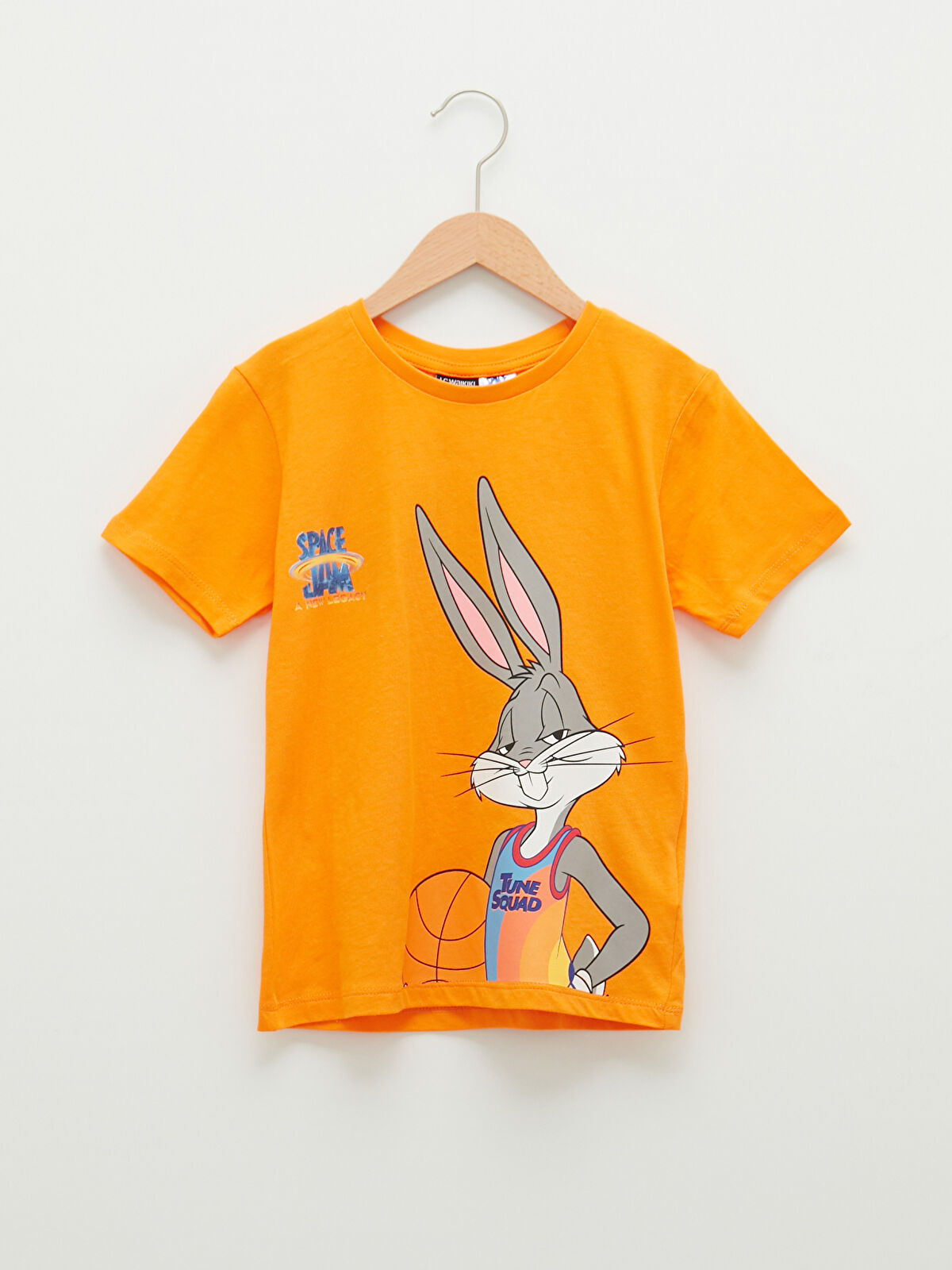 Bisiklet Yaka Space Jam Baskılı Kısa Kollu Erkek Çocuk Tişört