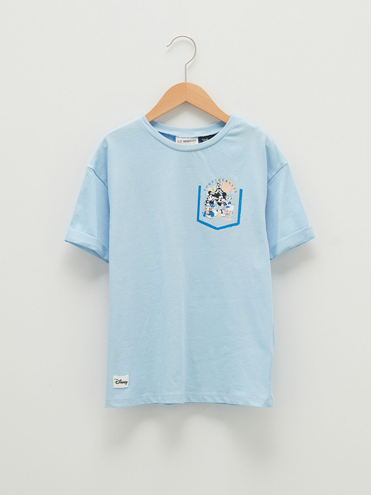 Bisiklet Yaka Mickey ve Arkadaşları Baskılı Kısa Kollu Kız Çocuk Tişört