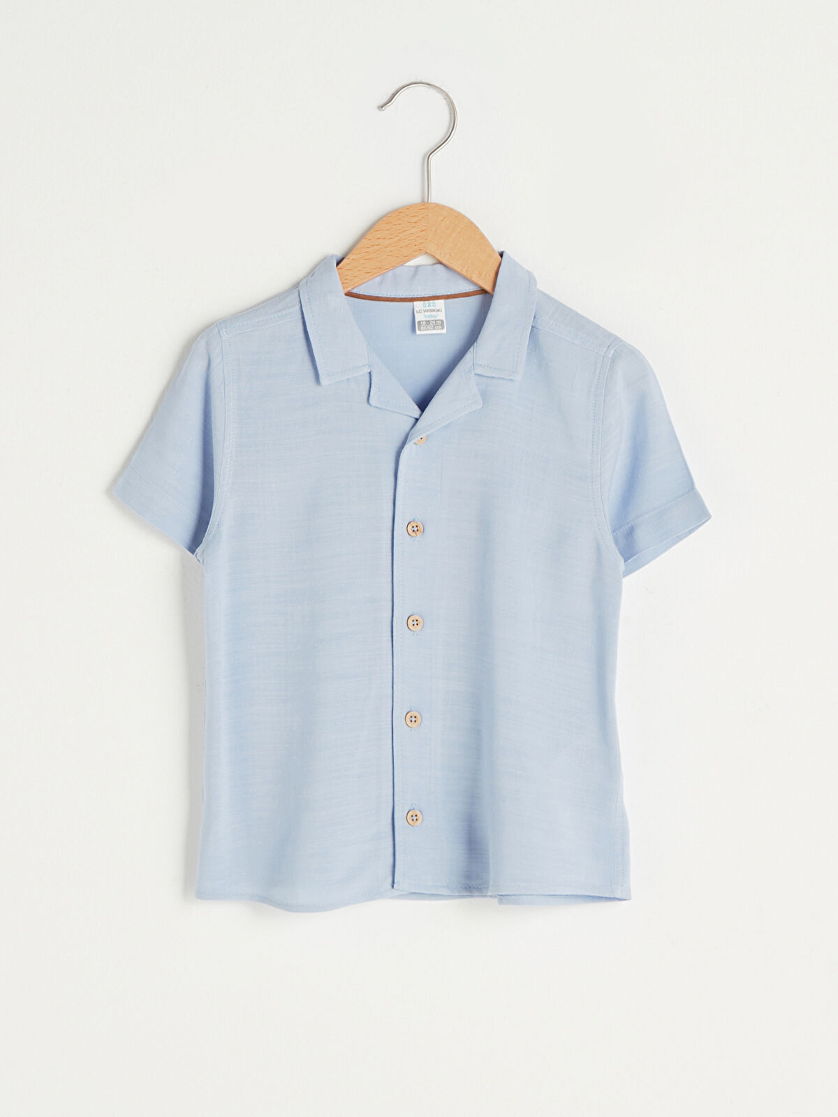 Kısa Kollu Basic Viskon Erkek Bebek Gömlek