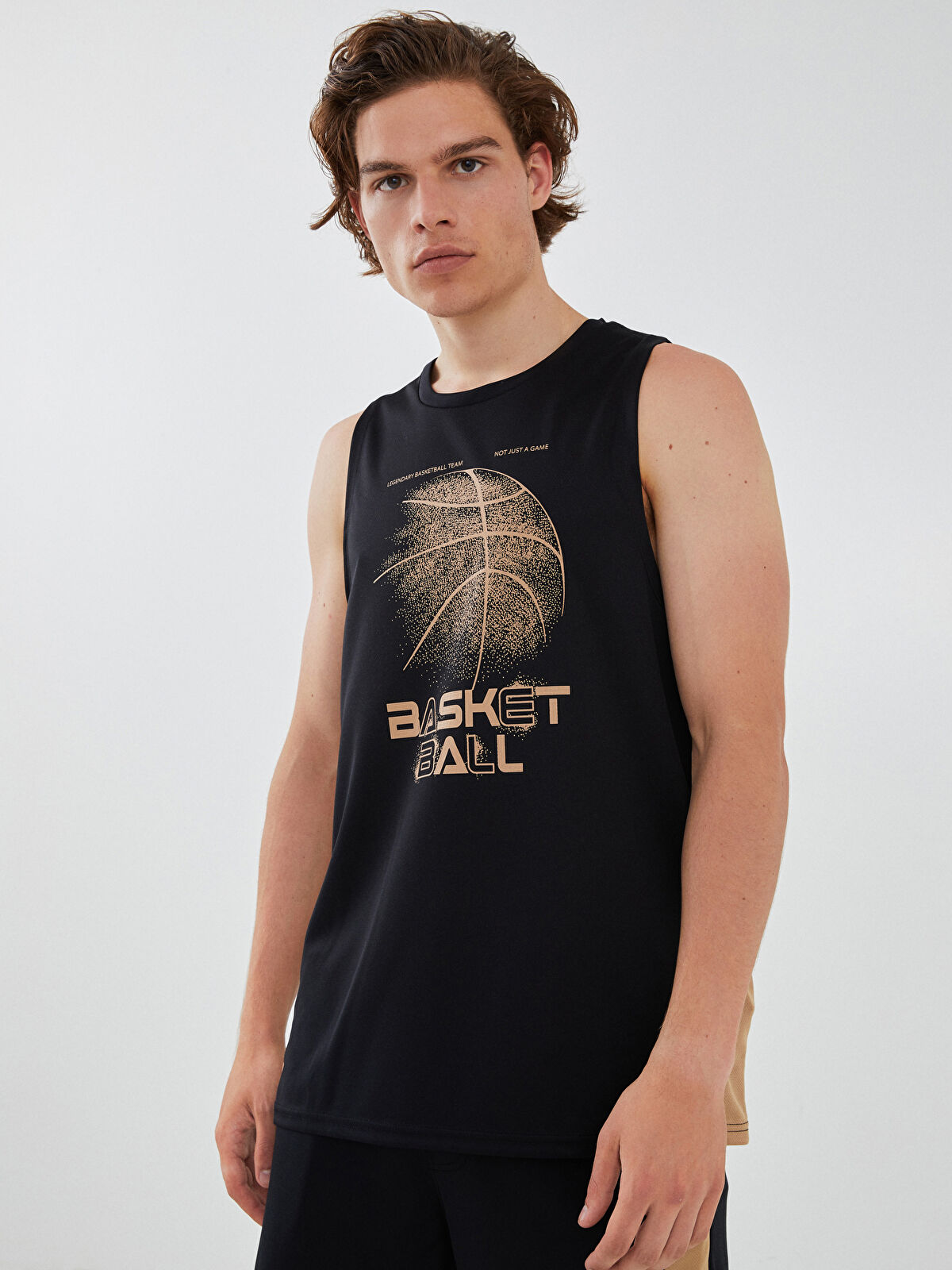 LCW SPORTS Bisiklet Yaka Baskılı Aktif Spor Erkek Atlet