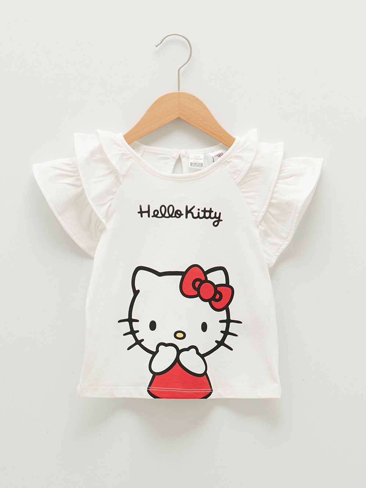 Bisiklet Yaka Kısa Kollu Hello Kitty Baskılı Kız Bebek Tişört Bisiklet Yaka Kısa Kollu Hello Kitty Baskılı Kız Bebek Tişört