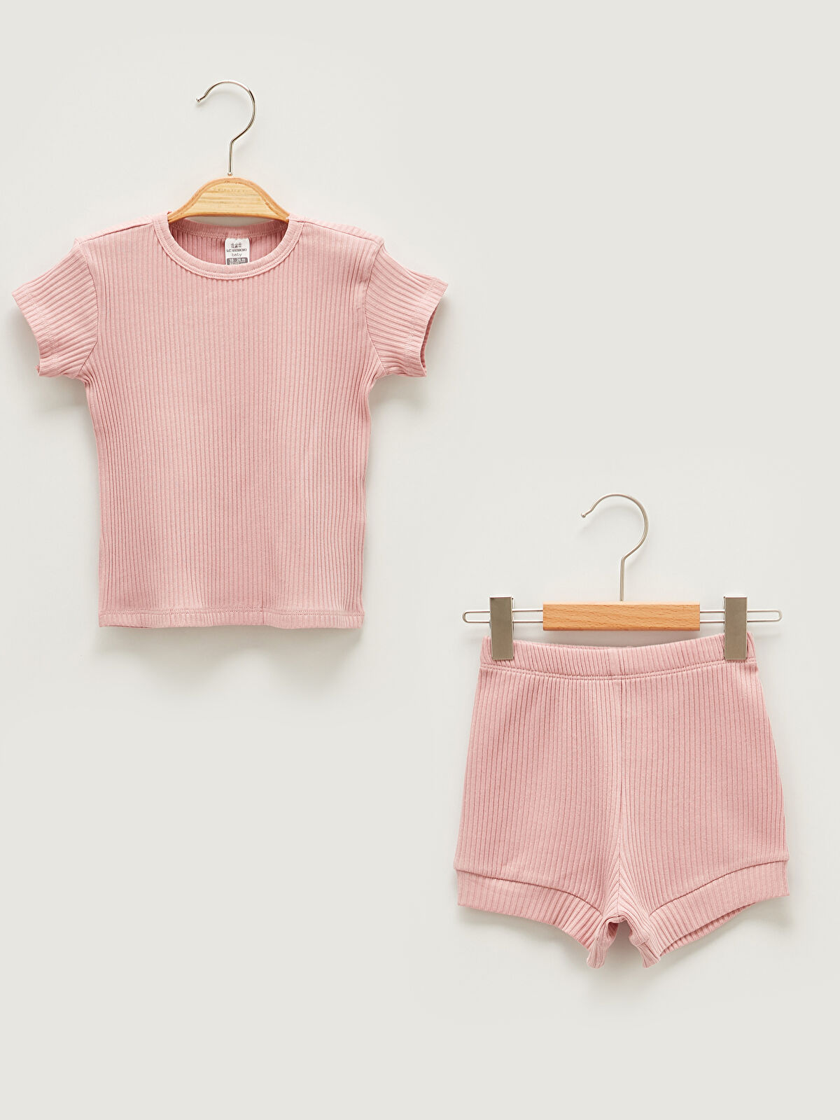 Bisiklet Yaka Kısa Kollu Basic Kız Bebek Pijama Takımı