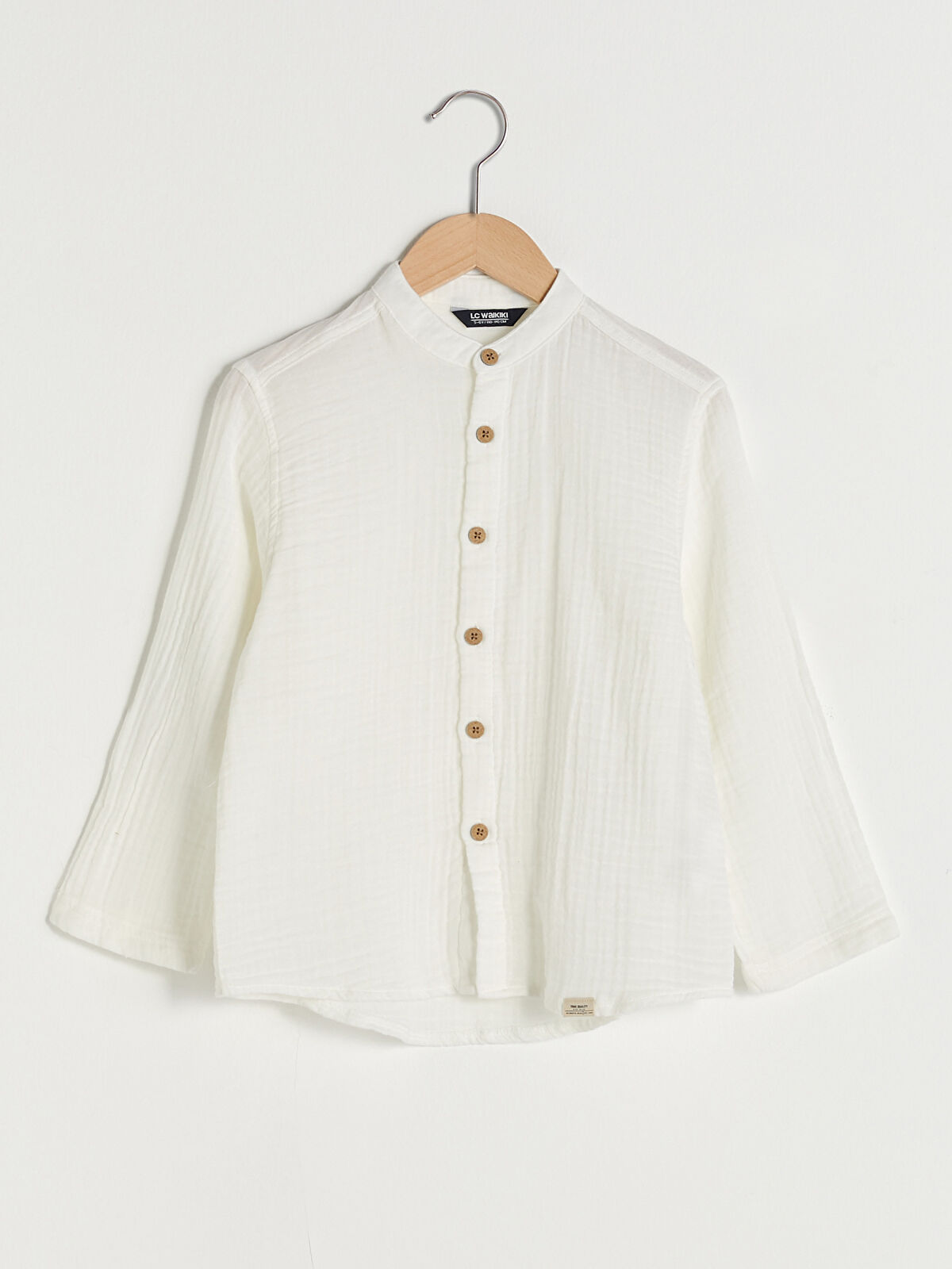 Hakim Yaka Basic Uzun Kollu Pamuklu Erkek Çocuk Gömlek