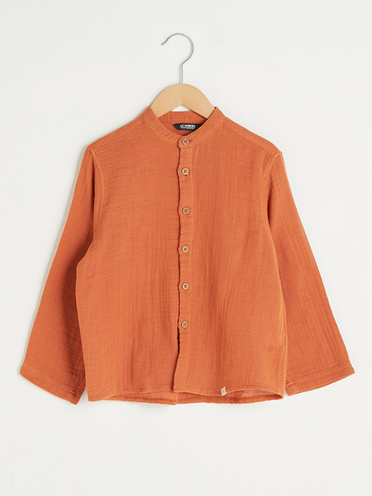 Hakim Yaka Basic Uzun Kollu Pamuklu Erkek Çocuk Gömlek