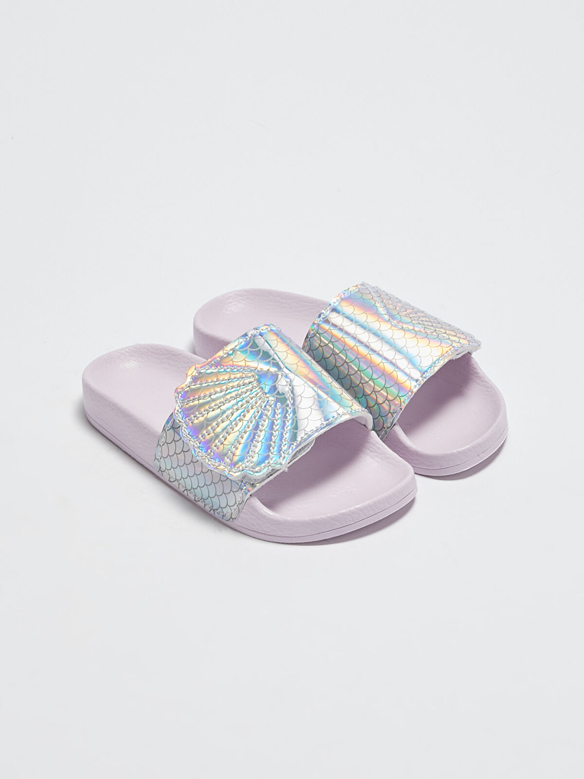 Tek Bantlı Hologram Detaylı Kız Çocuk Terlik