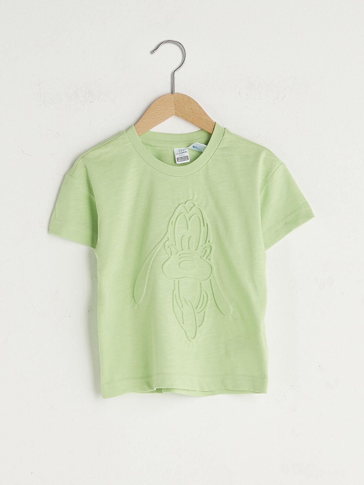 Bisiklet Yaka Kısa Kollu Goofy Desenli Erkek Bebek Tişört