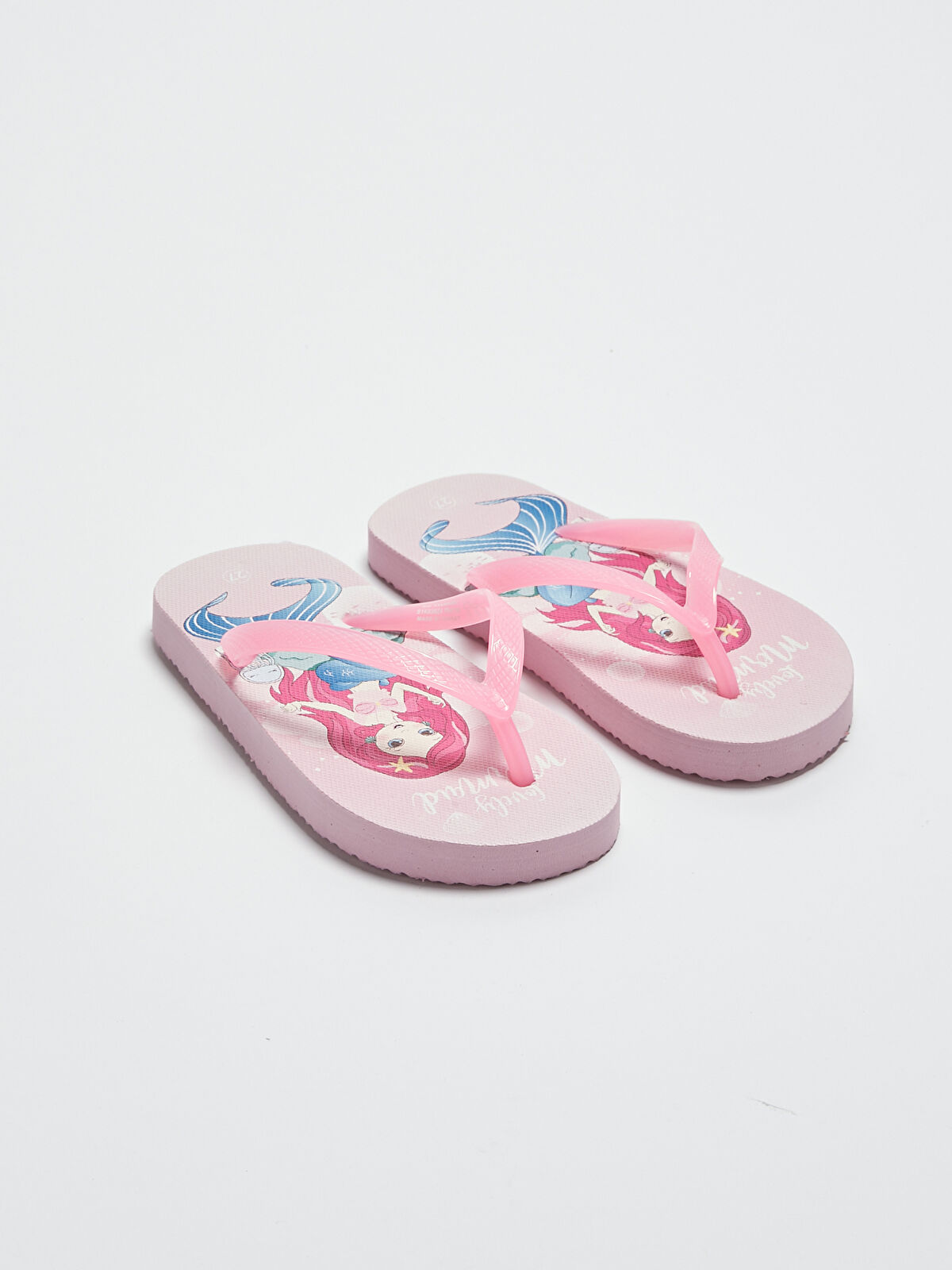 Kız Çocuk Deniz Kızı Baskılı Parmak Arası Plaj Terliği