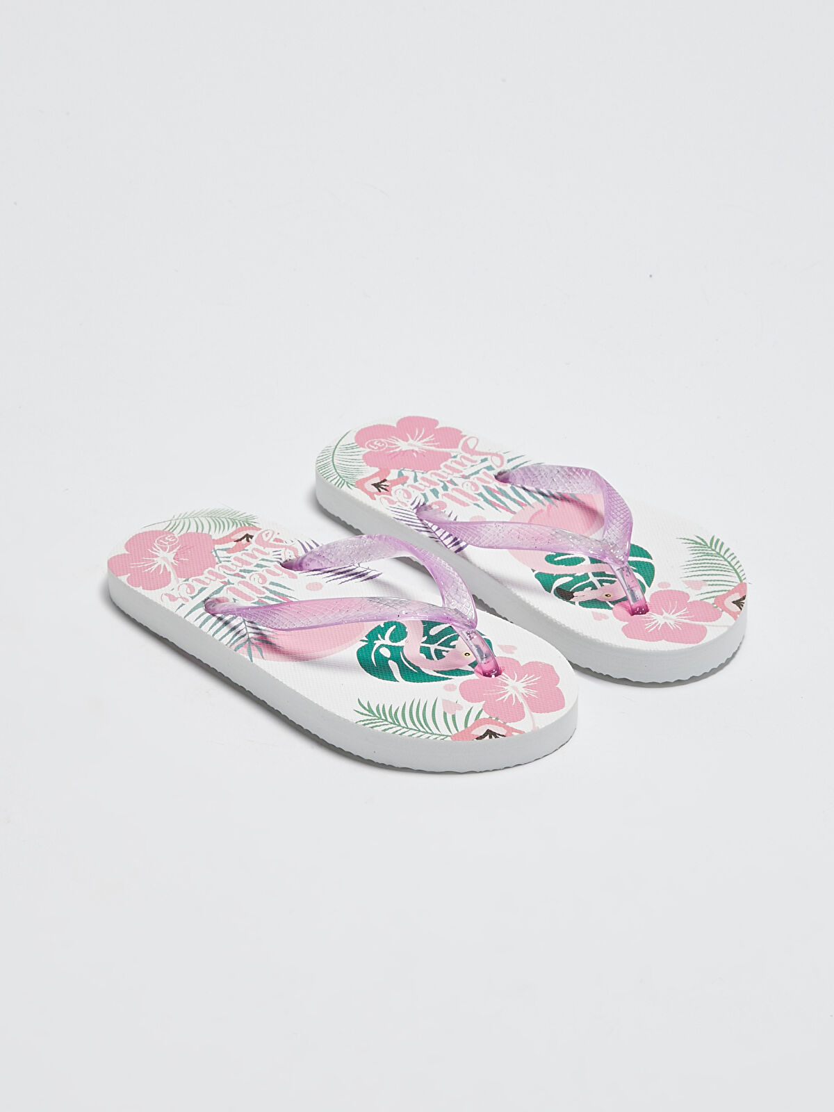 Baskılı Parmak Arası Kız Çocuk Plaj Terliği