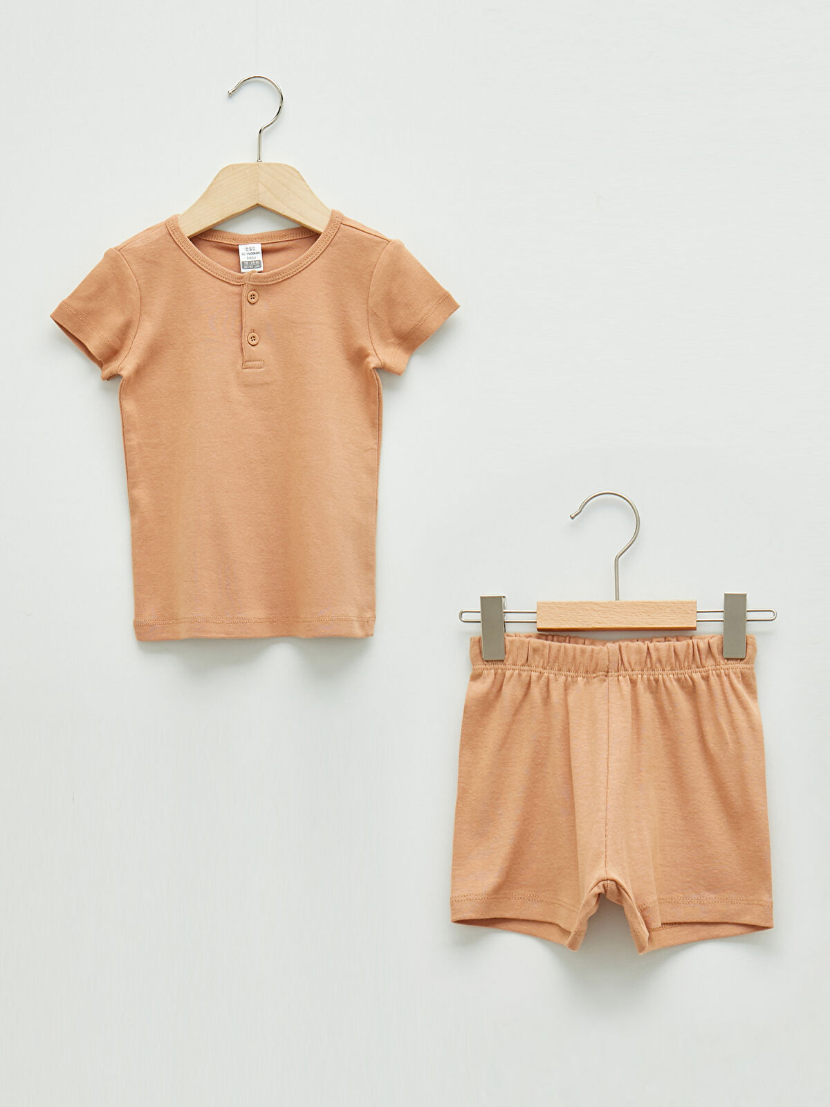 Bisiklet Yaka Kısa Kollu Basic Erkek Bebek Pijama Takımı