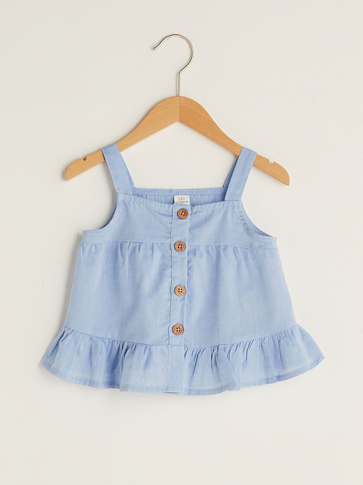 Kare Yaka Askılı Basic Kız Bebek Bluz