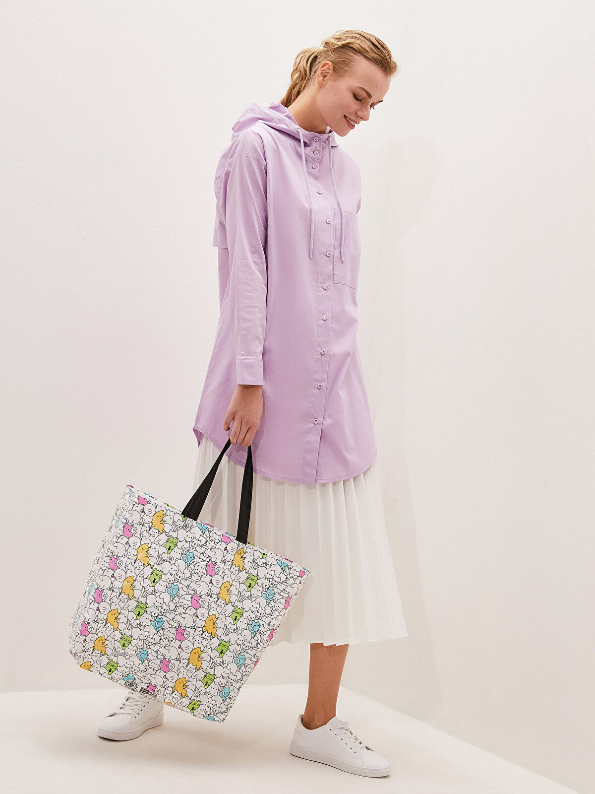 Baskılı Kadın Alışveriş Çantası