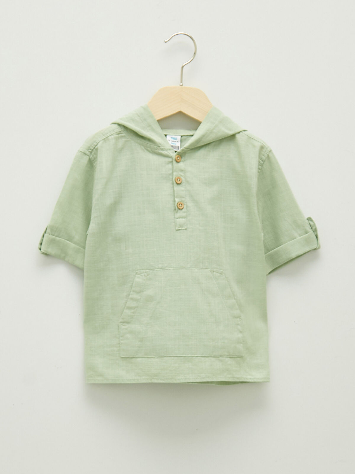Kapüşonlu Kısa Kollu Basic Poplin Erkek Bebek Gömlek Kapüşonlu Kısa Kollu Basic Poplin Erkek Bebek Gömlek