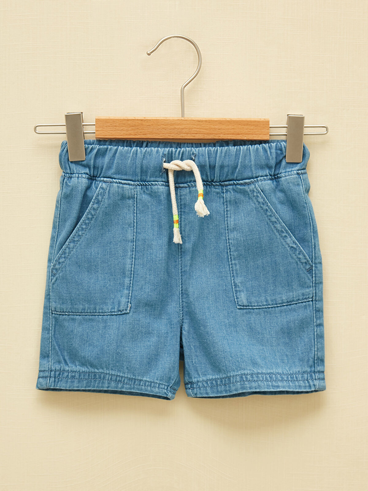 Beli Lastikli Basic Erkek Bebek Jean Şort