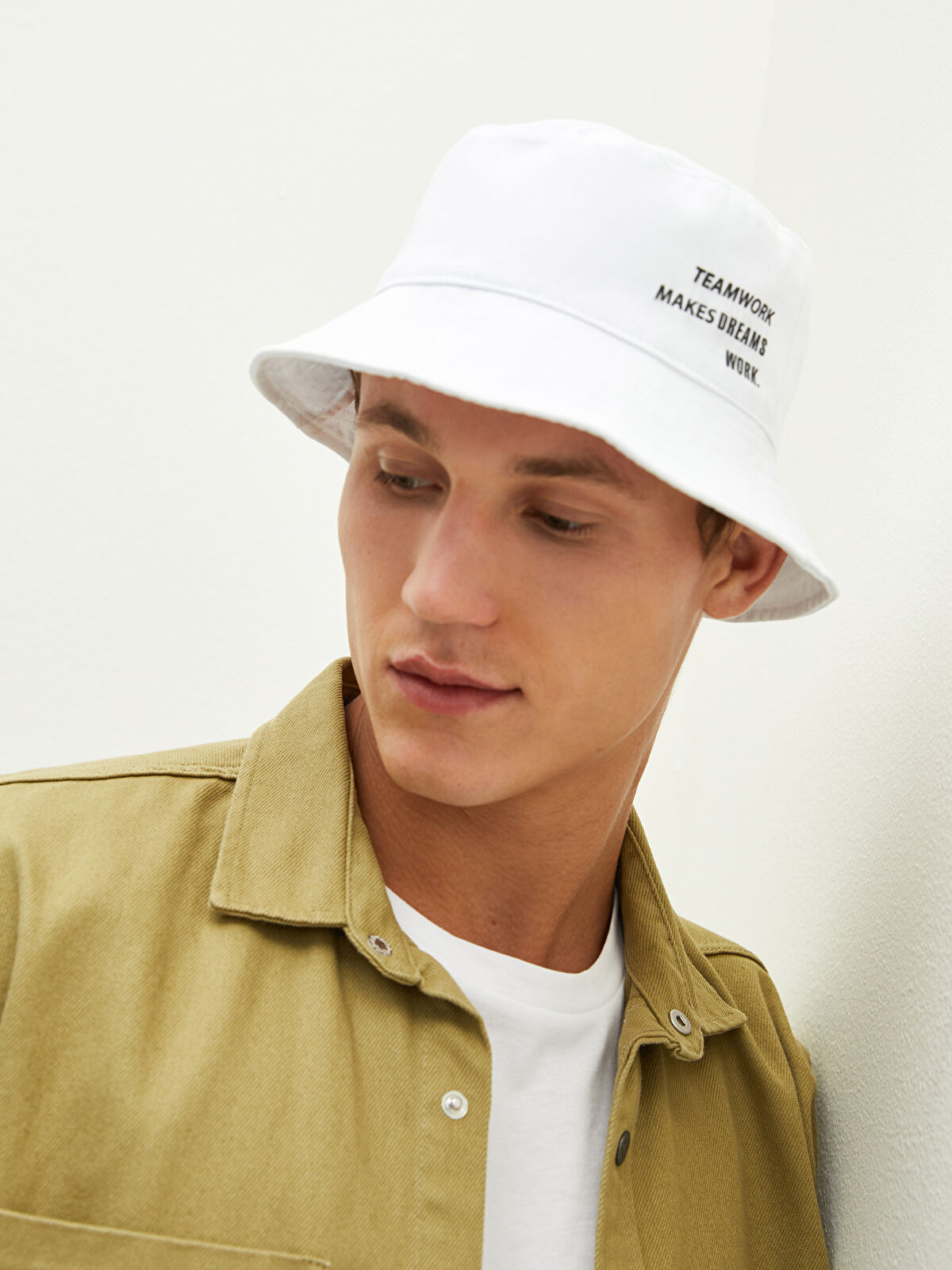 Yazı Baskılı Erkek Bucket Şapka