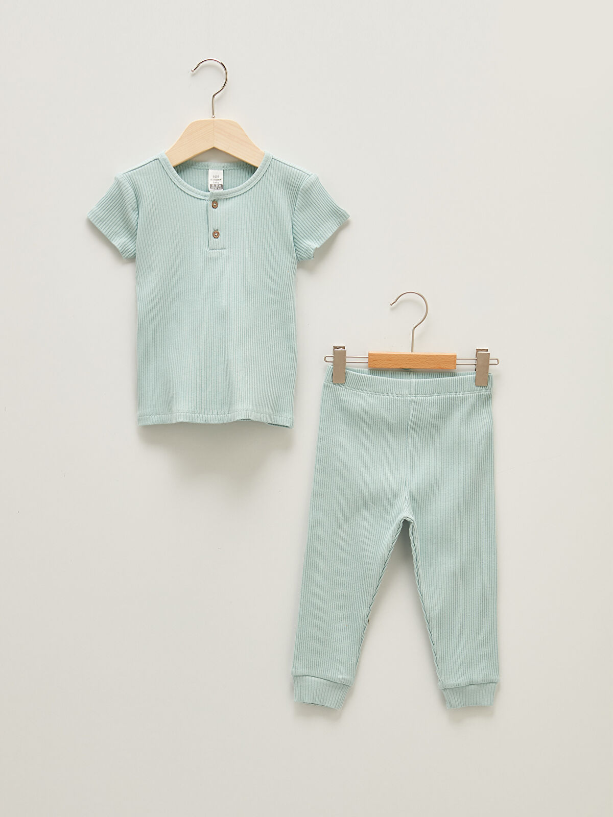 Bisiklet Yaka Kısa Kollu Basic Kız Bebek Pijama Takımı