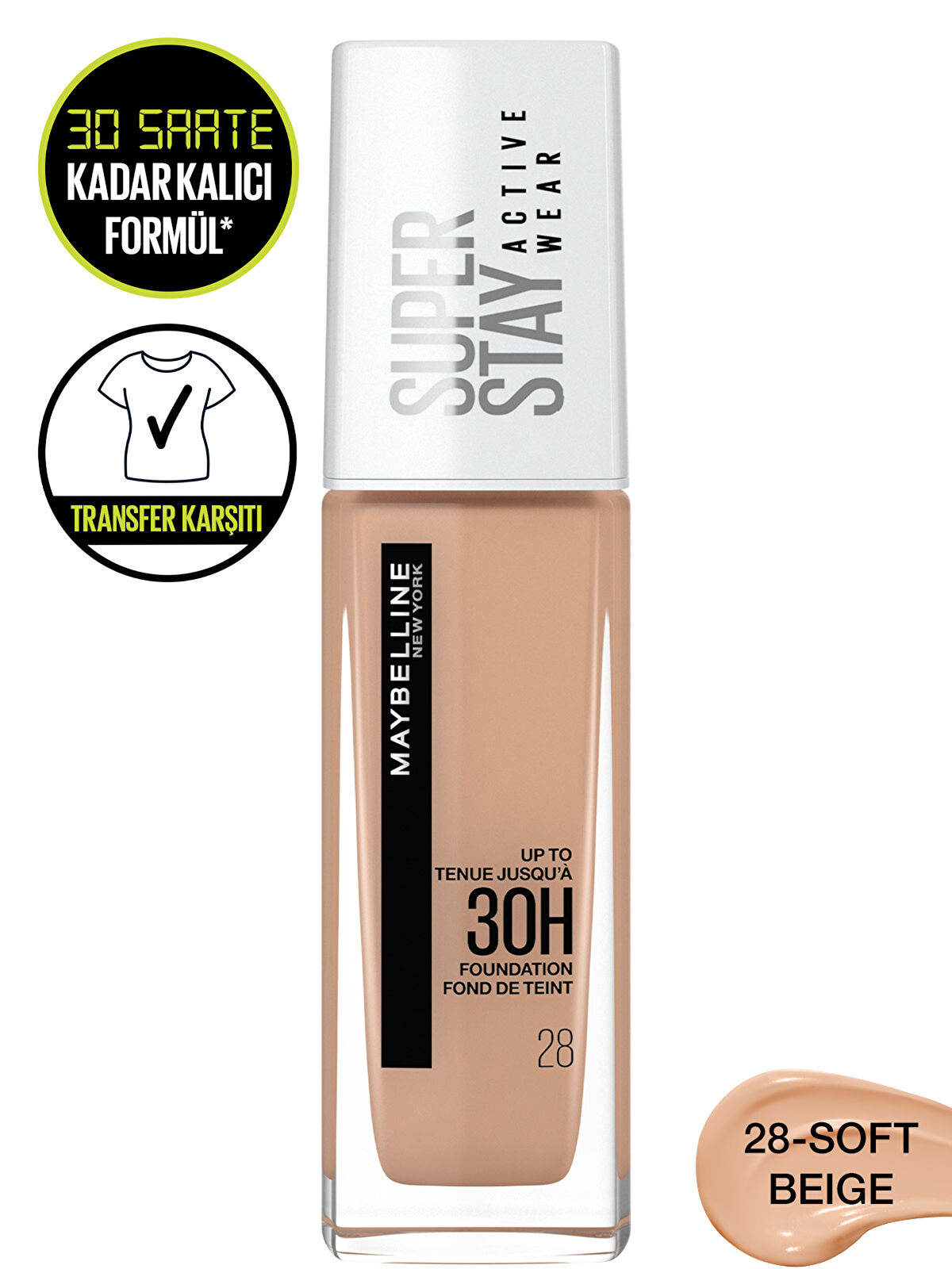 Maybelline New York Superstay Active Wear Fondöten- 28 Soft Beige Maybelline New York Superstay Active Wear Fondöten- 28 Soft Beige
