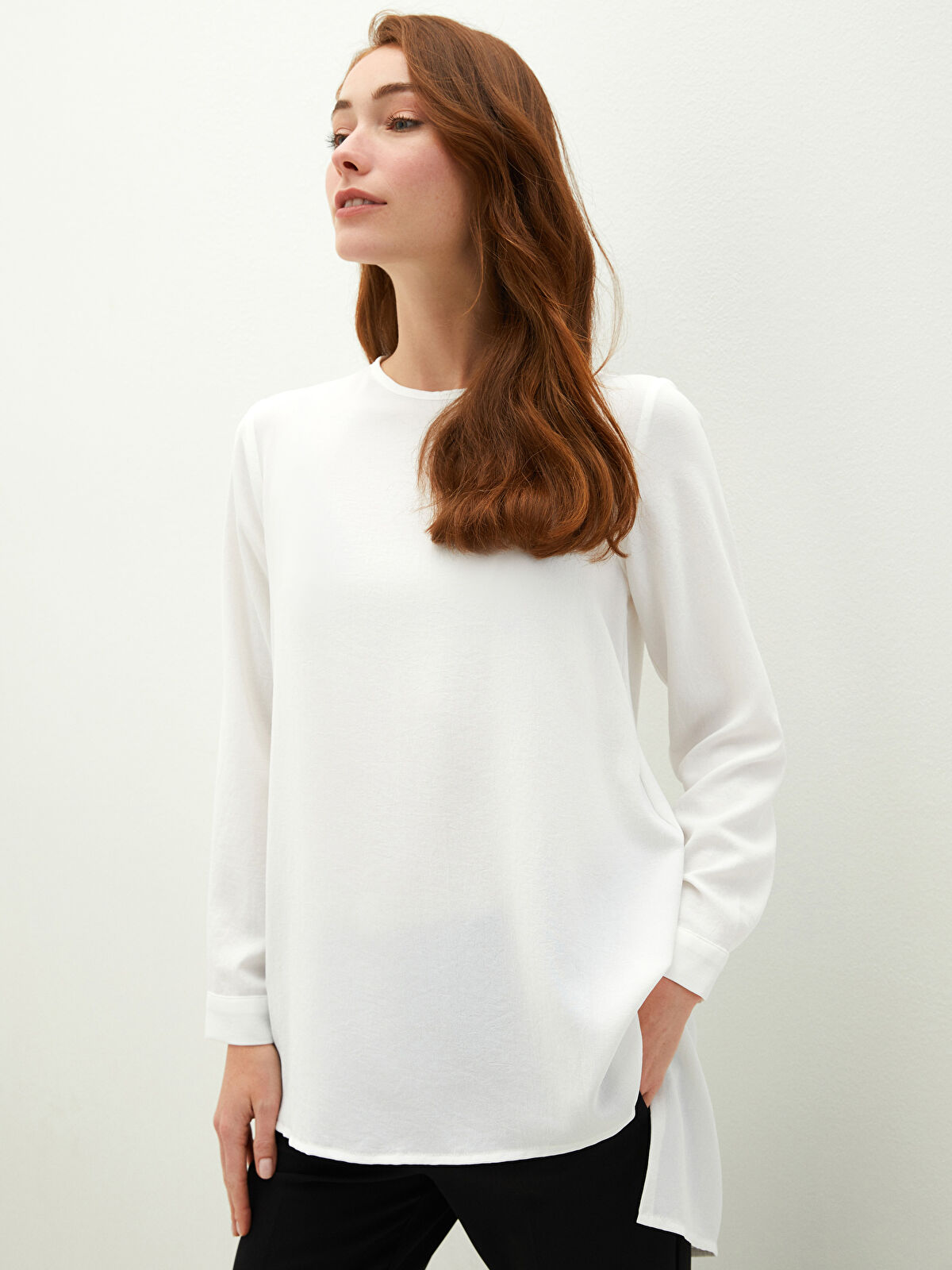 MODEST PREMIUM Bisiklet Yaka Arkası Uzun Kesim Düz Uzun Kollu Kadın Tunik MODEST PREMIUM Bisiklet Yaka Arkası Uzun Kesim Düz Uzun Kollu Kadın Tunik