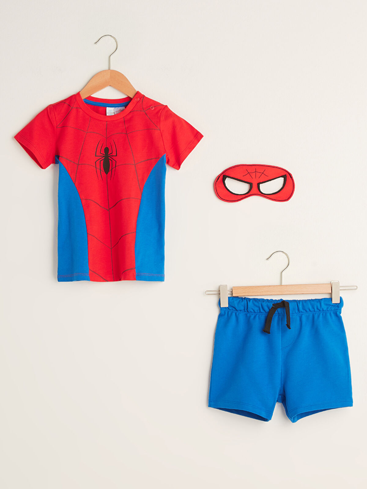 Bisiklet Yaka Kısa Kollu Spiderman Baskılı Pamuklu Erkek Bebek Kostüm