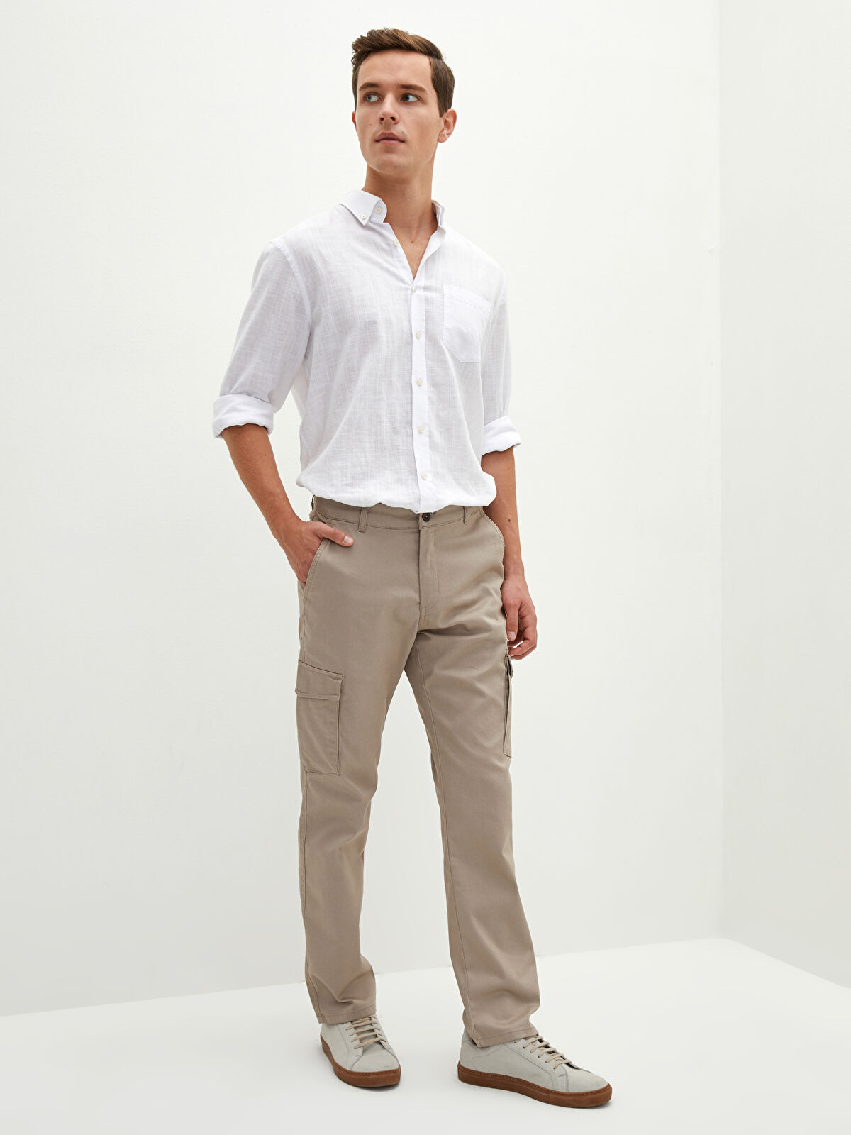 LCW CLASSIC Regular Fit Gabardin Erkek Kargo Pantolon