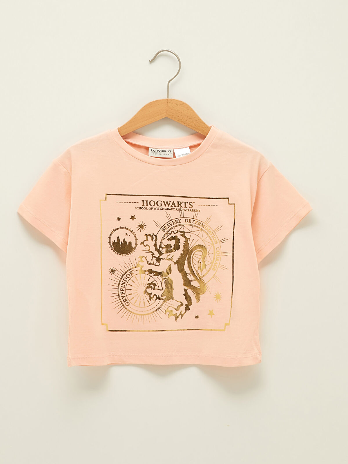 Bisiklet Yaka Harry Potter Baskılı Kısa Kollu Kız Çocuk Tişört