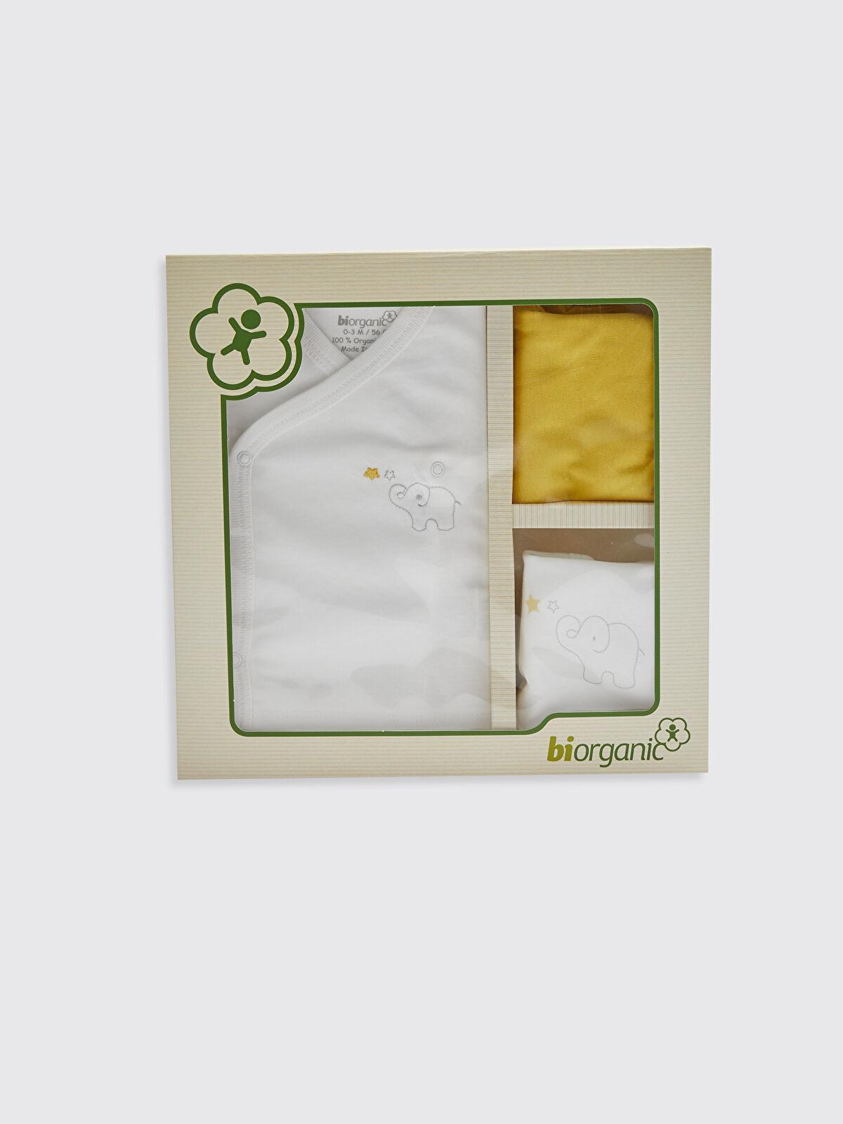 Biorganik Organik Pamuklu Unisex Bebek Kutulu Hastane Çıkış Seti