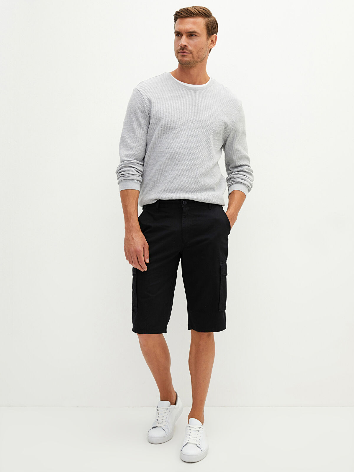 LCW CLASSIC Standart Kalıp Gabardin Erkek Kargo Şort