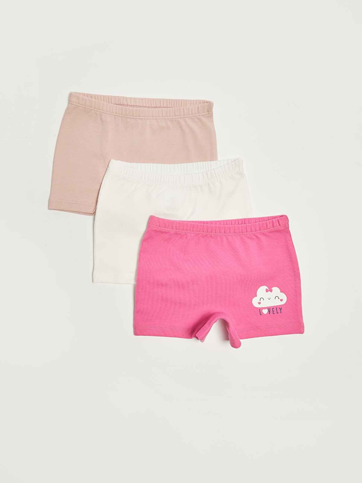 Beli Lastikli Kız Bebek Boxer 3'lü