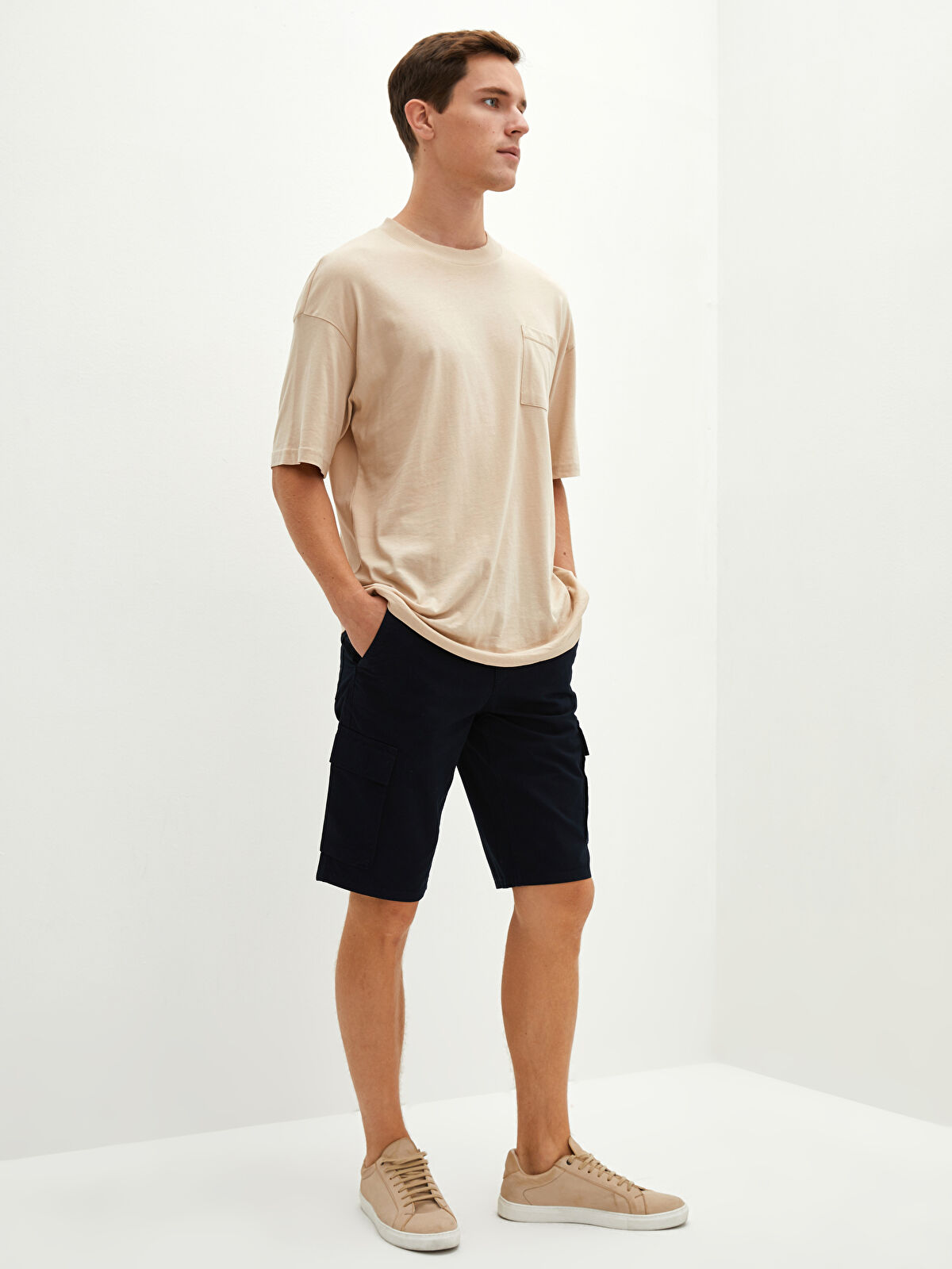 LCW CLASSIC Standart Kalıp Gabardin Erkek Kargo Şort