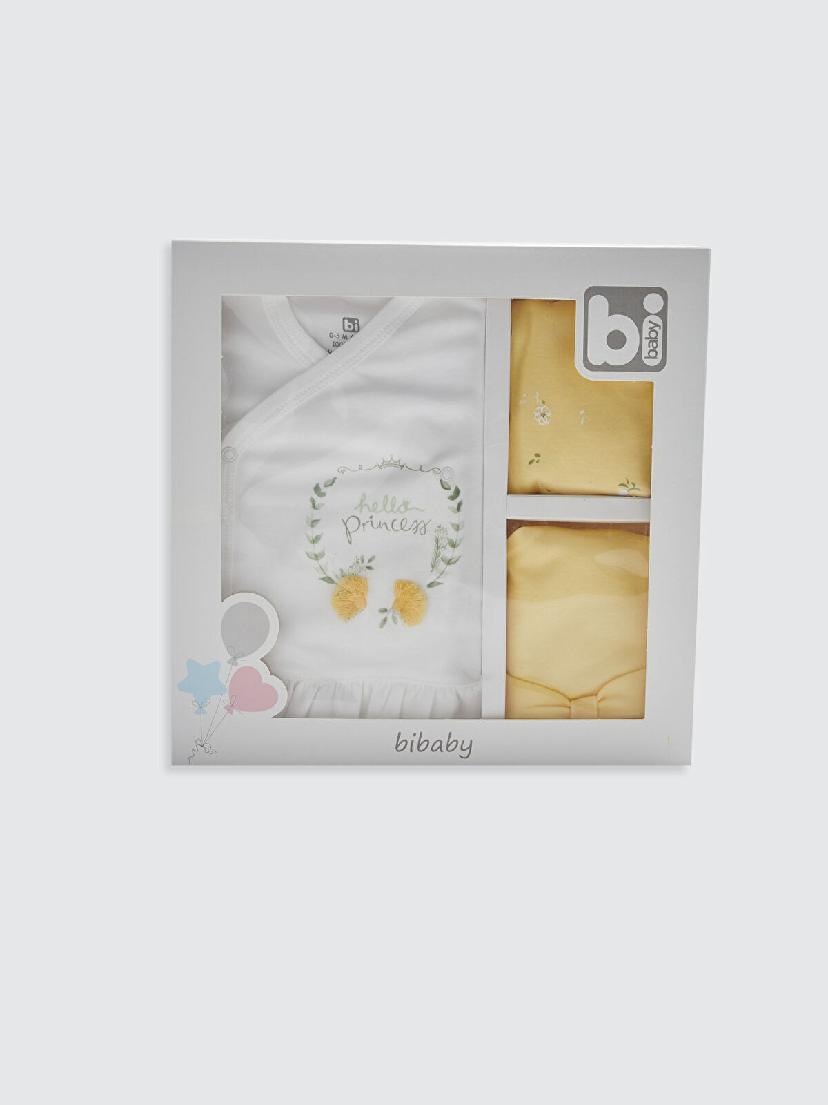 Bibaby Baskılı Pamuklu Kız Bebek Kutulu Hastane Çıkış Seti