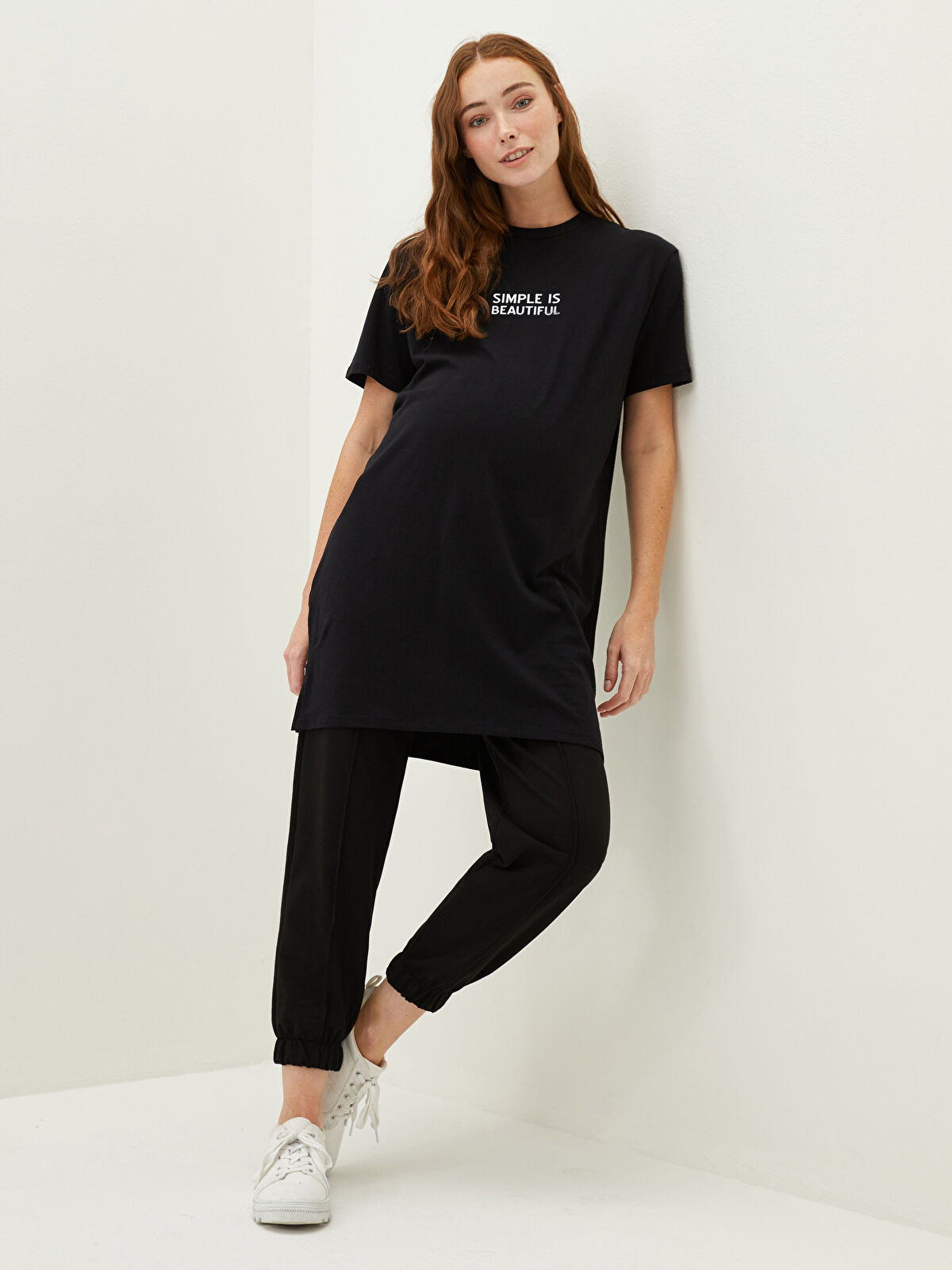 Karın Panelli Düz Cep Detaylı Hamile Jogger Eşofman Altı