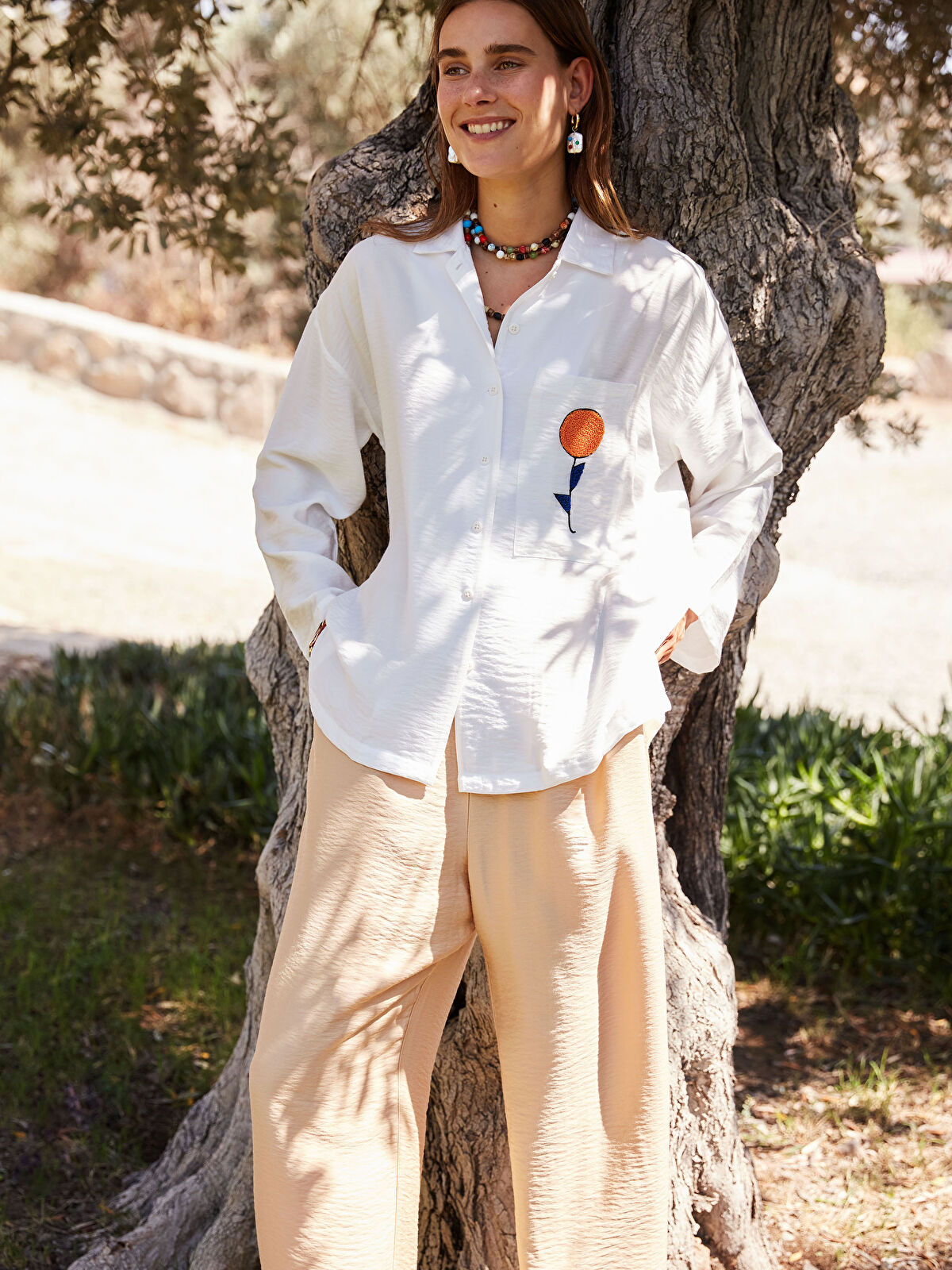 Kuaybe Gider X LC Waikiki Beli Lastikli Bol Fit Cep Detaylı Kadın Harem Pantolon