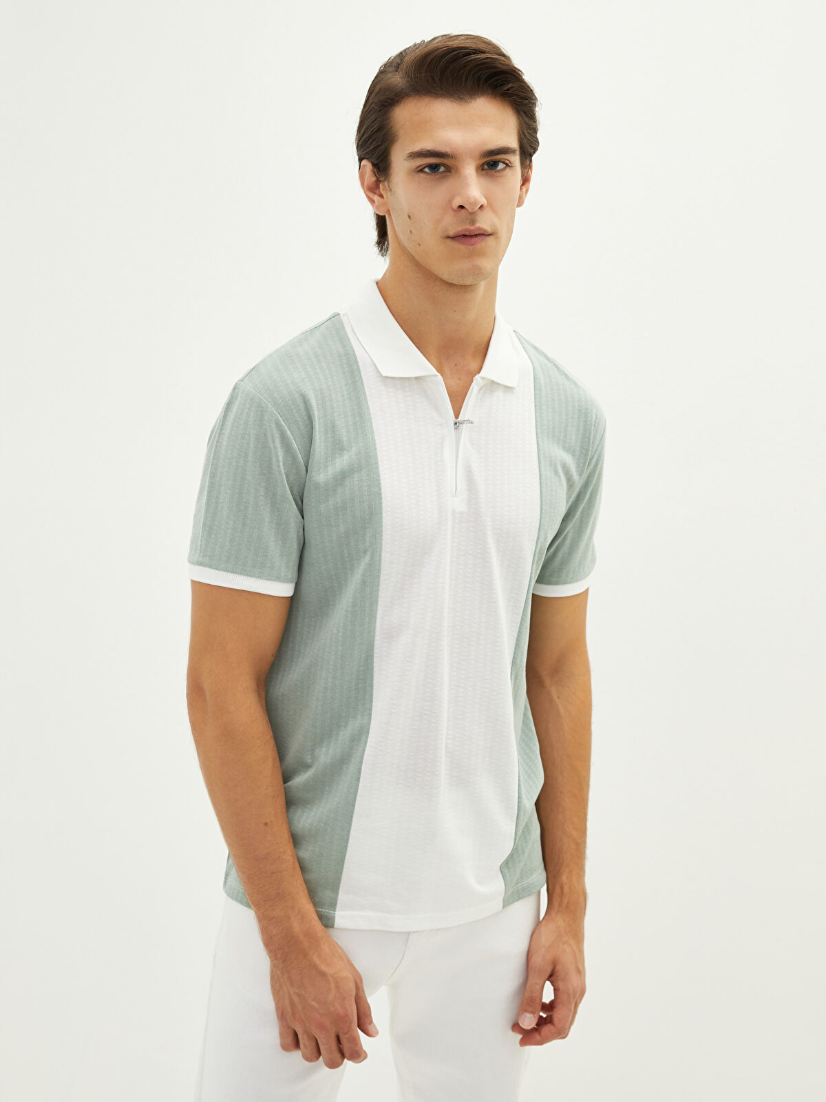 LCW CLASSIC Polo Yaka Kısa Kollu Renk Bloklu Erkek Tişört