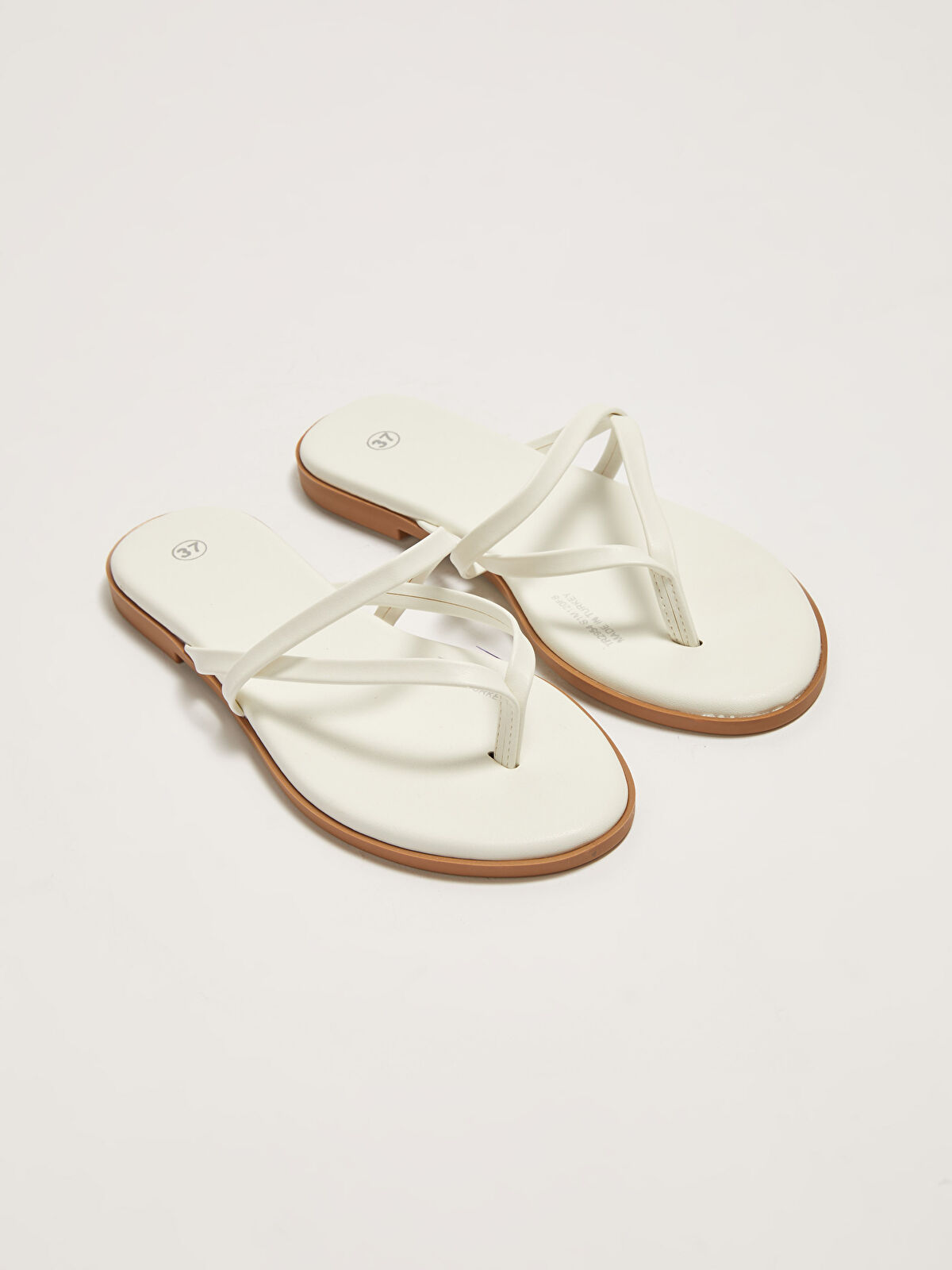 Deri Görünümlü Parmak Arası Kadın Terlik