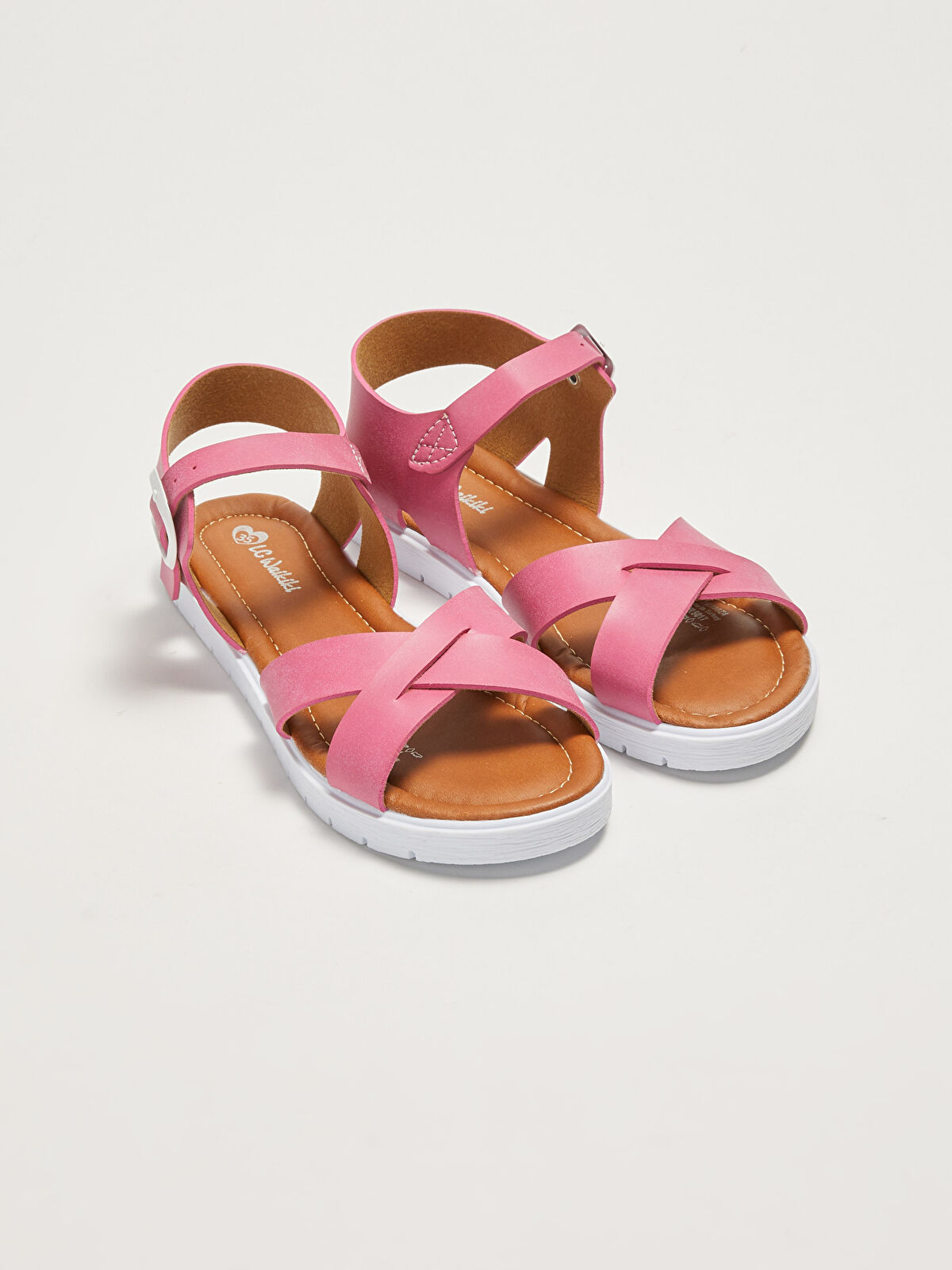 Çapraz Bantlı Toka Detaylı Kız Çocuk Sandalet