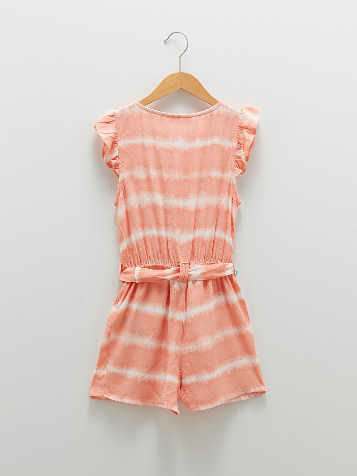 Bisiklet Yaka Batik Desenli Viskon Kız Çocuk Tulum