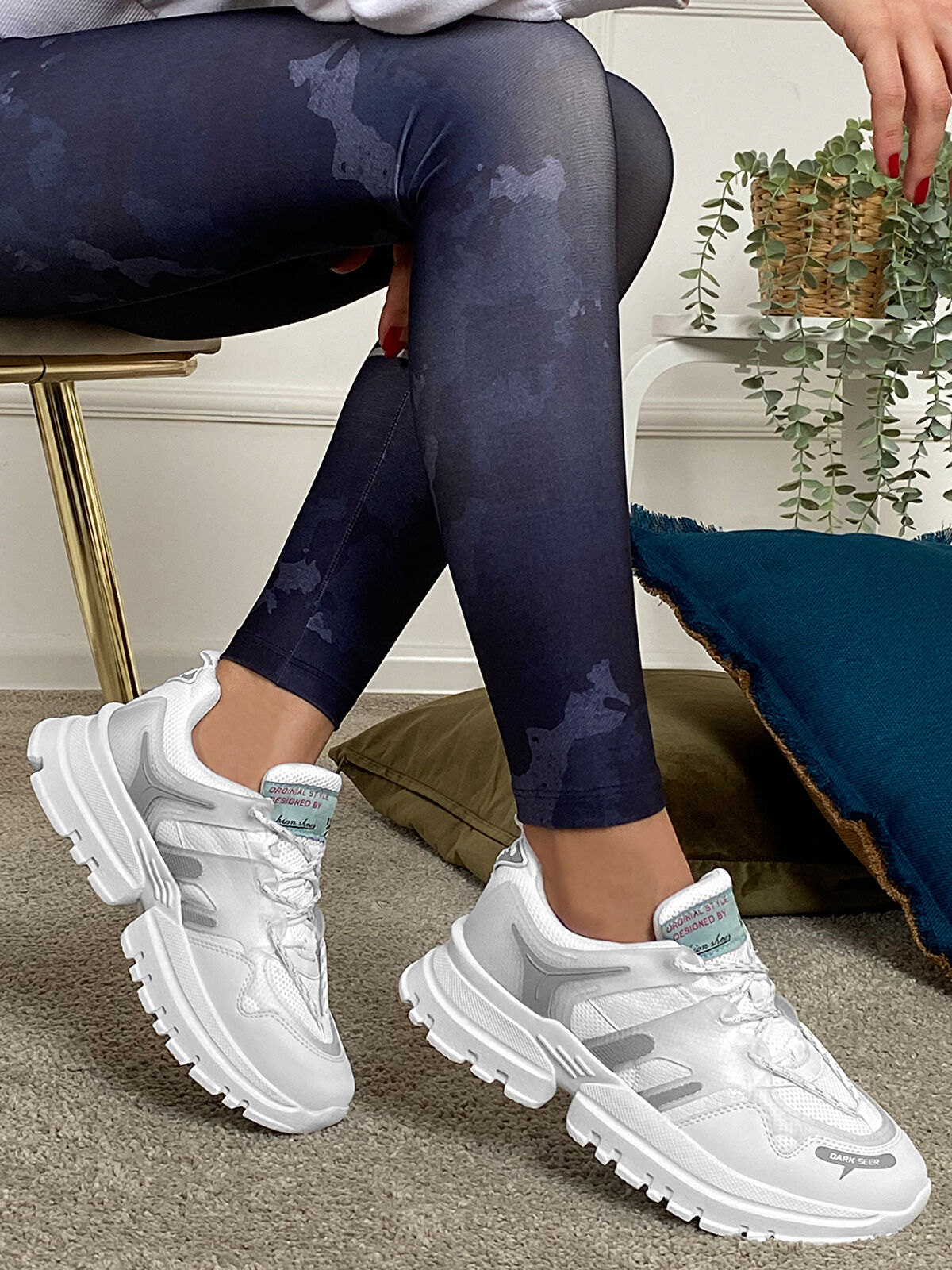 Dark Seer File Detaylı Bağcıklı Kadın Aktif Spor Ayakkabı