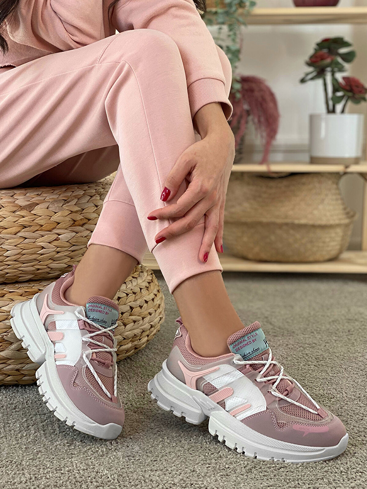 Dark Seer File Detaylı Bağcıklı Kadın Aktif Spor Ayakkabı