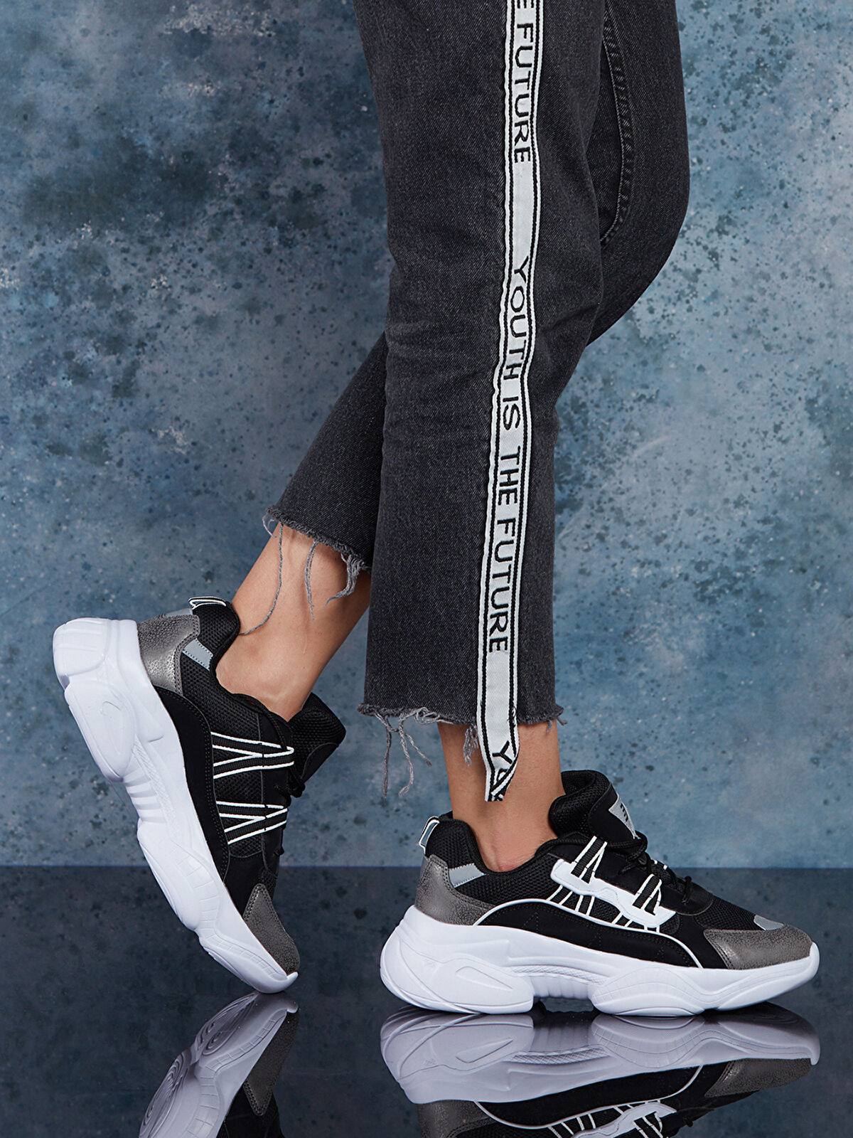 Dark Seer File Detaylı Bağcıklı Kadın Aktif Spor Ayakkabı