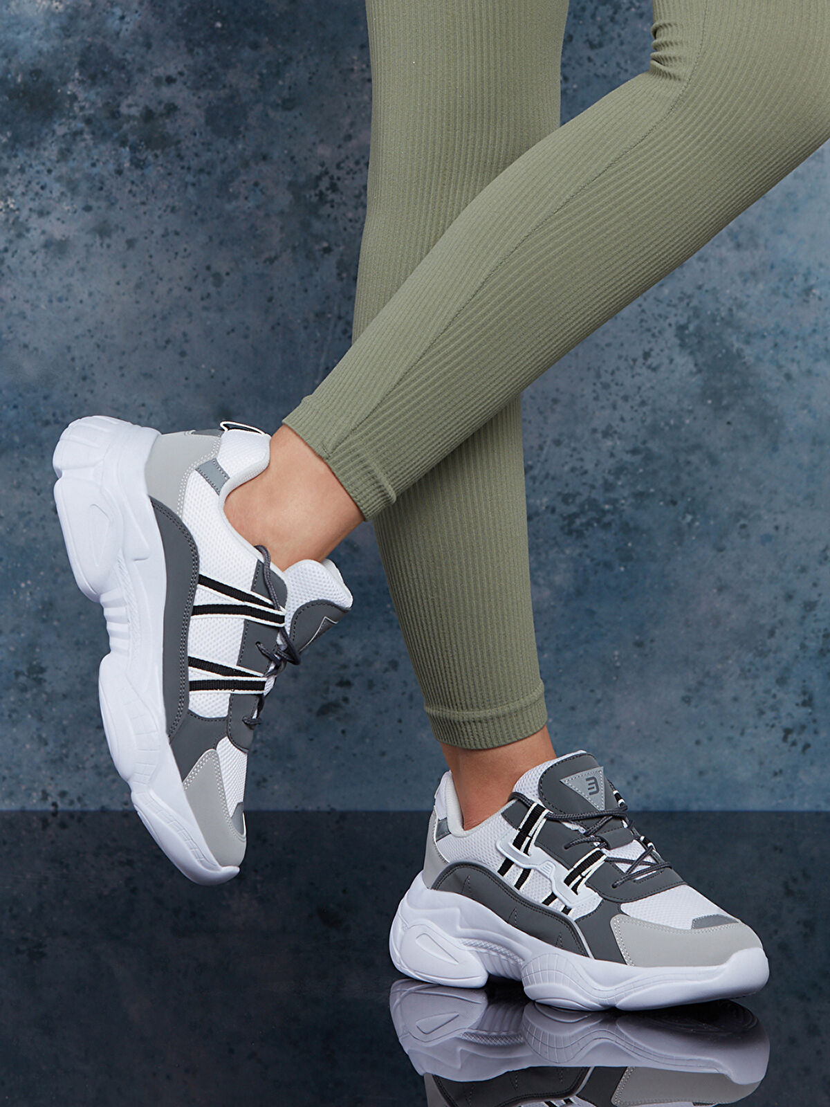 Dark Seer File Detaylı Bağcıklı Kadın Aktif Spor Ayakkabı