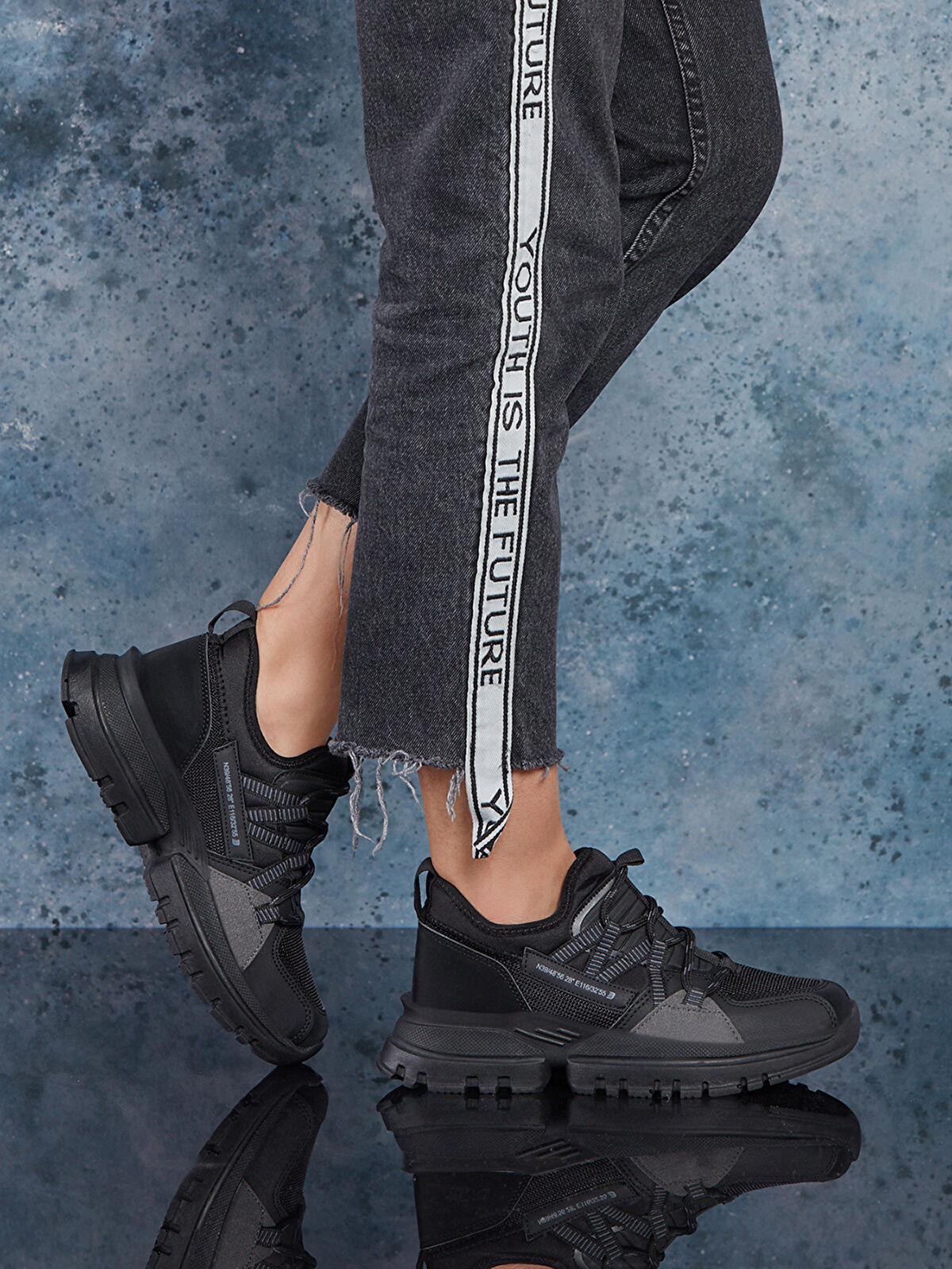 Dark Seer File Detaylı Bağcıklı Kadın Aktif Spor Ayakkabı