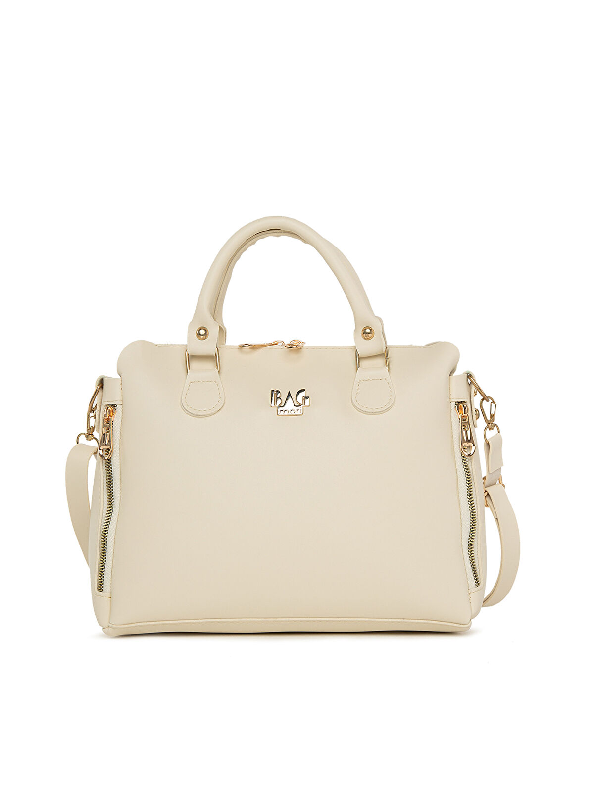 Bagmori Dik Çift Fermuarlı Askılı Omuz Çantası