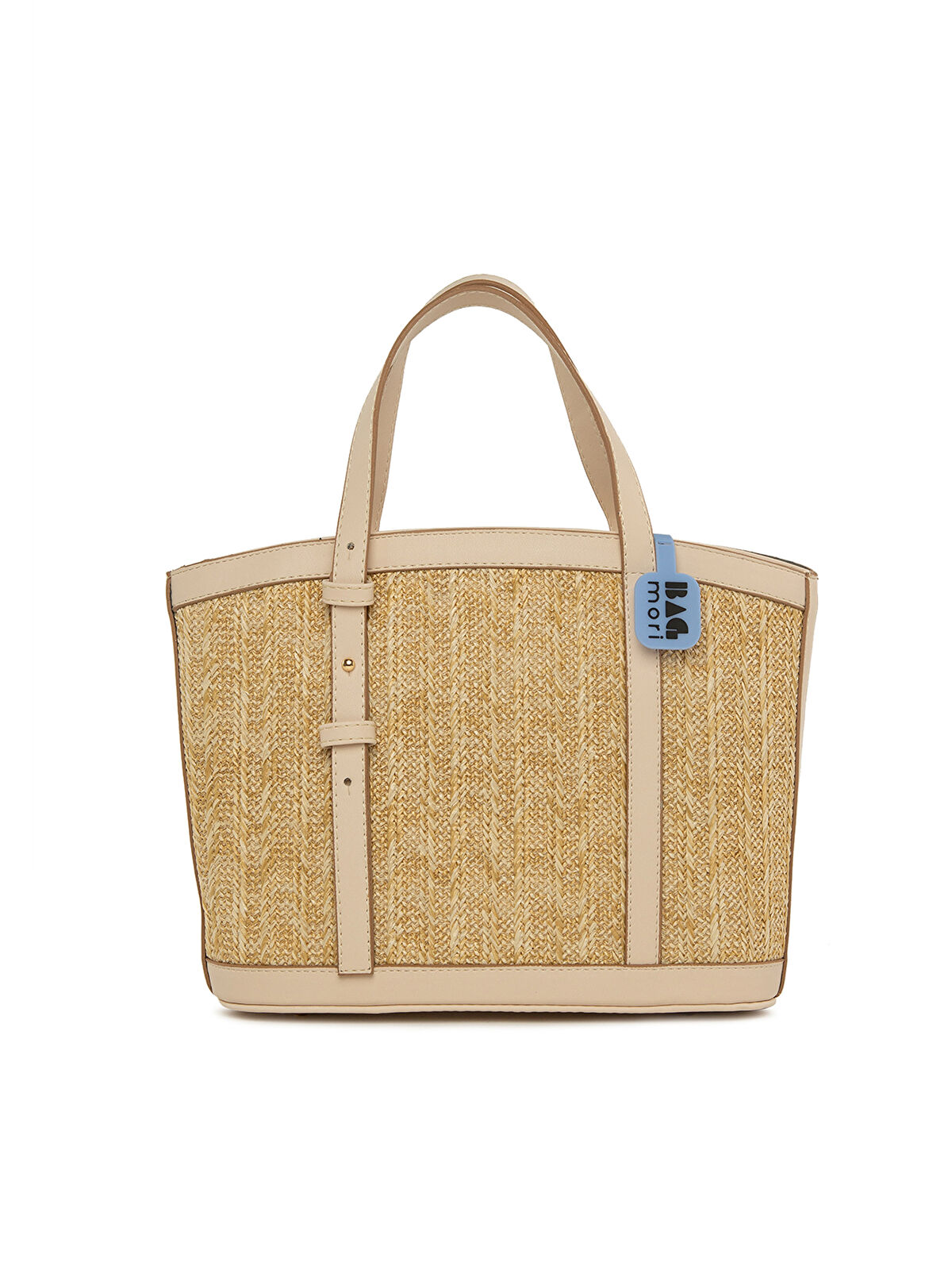 Bagmori Deri Garnili Büyük Hasır Kol Çantası Bagmori Deri Garnili Büyük Hasır Kol Çantası