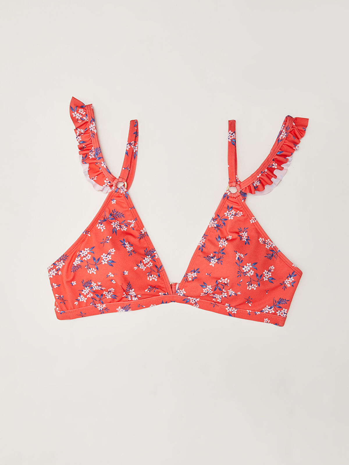 LCW DREAM Çiçek Baskılı Fırfırlı Kadın Bikini Üst