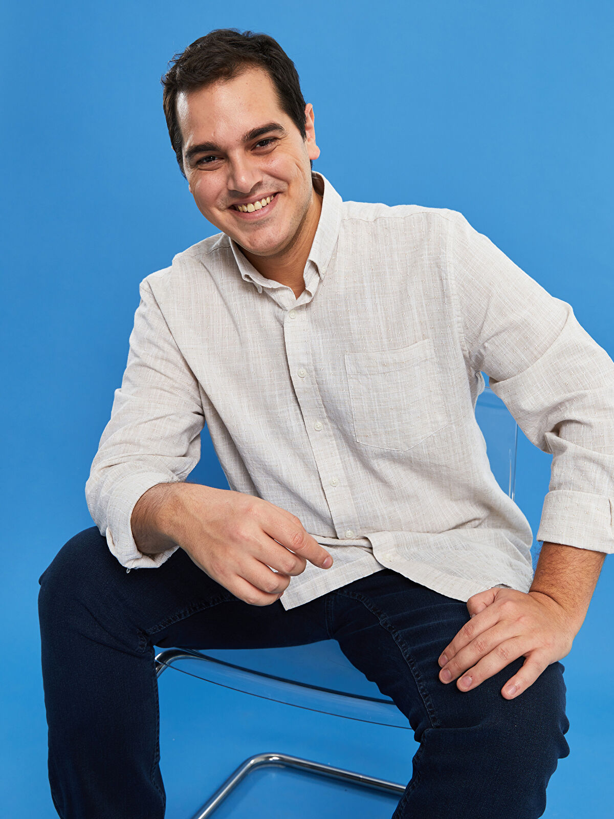 LCW CLASSIC Regular Fit Uzun Kollu Armürlü Büyük Beden Erkek Gömlek LCW CLASSIC Regular Fit Uzun Kollu Armürlü Büyük Beden Erkek Gömlek